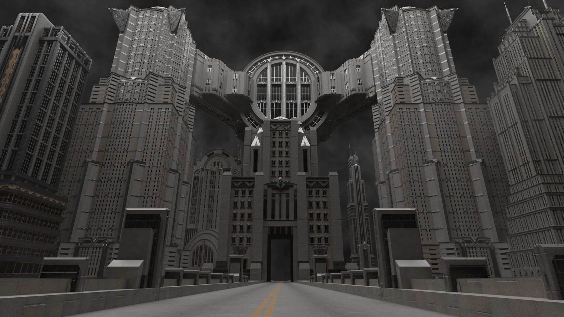 Noir City 3D Render, Digital Art by CADFORGE