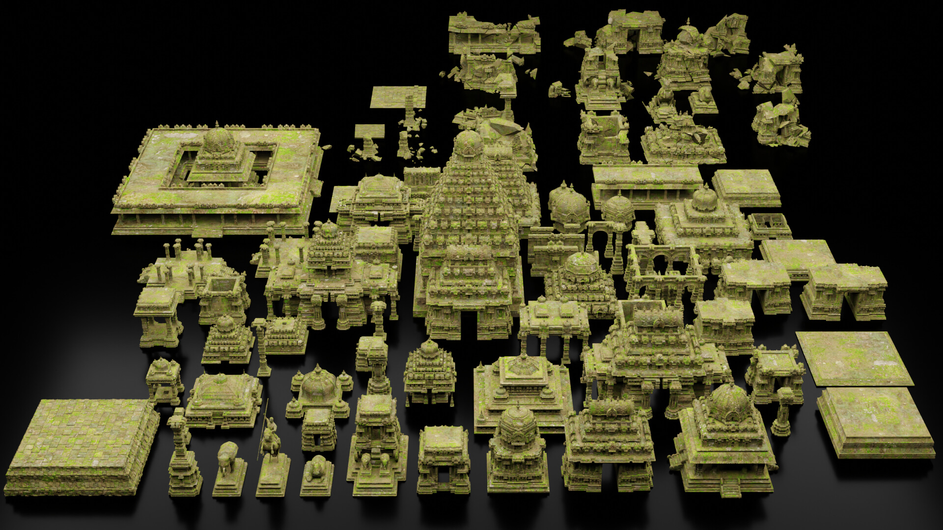Hidden Temple Modular Kit - 3D Model by CADFORGE
