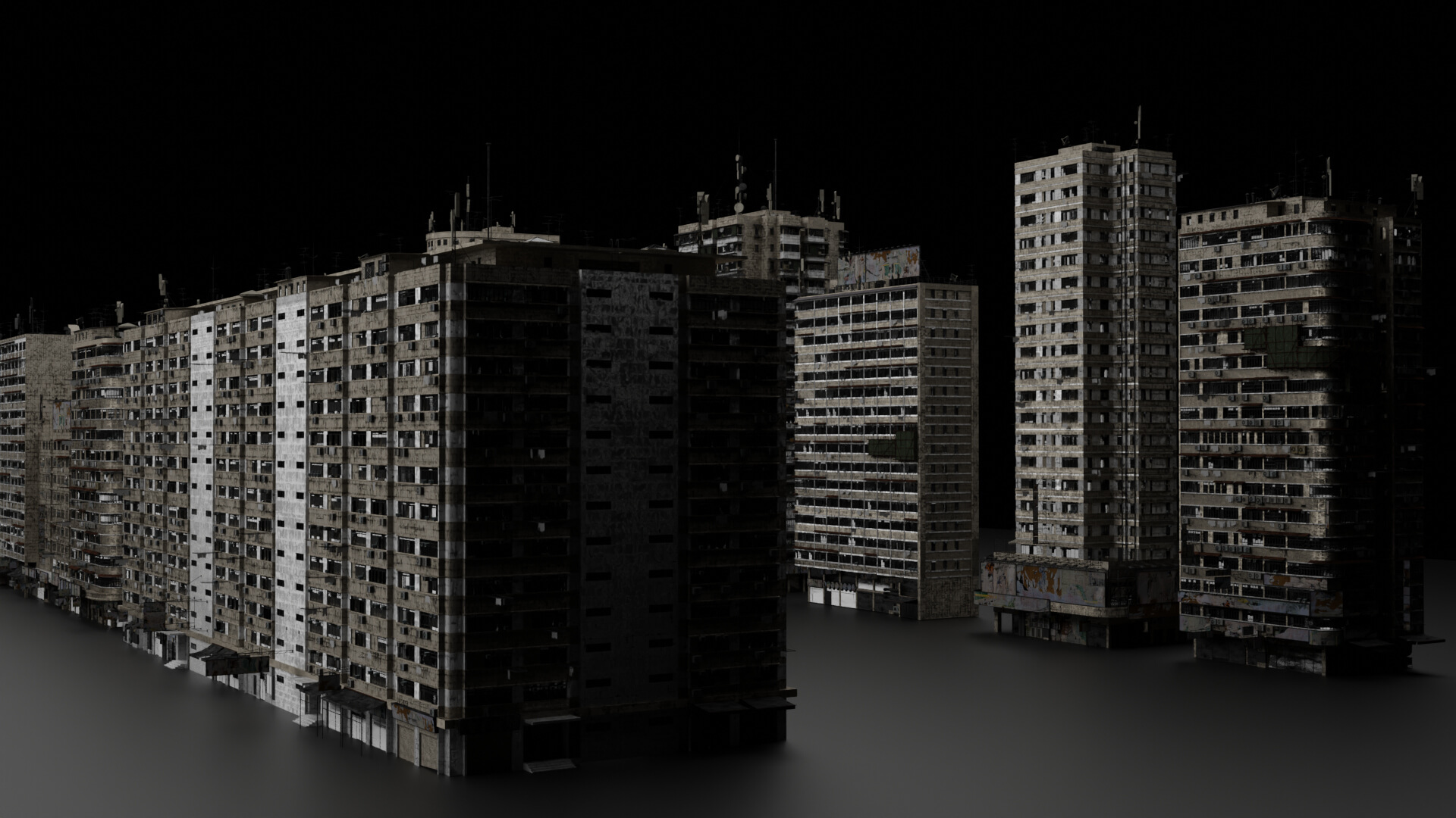 Kowloon Slums Modular Kit - 3D Model by CADFORGE
