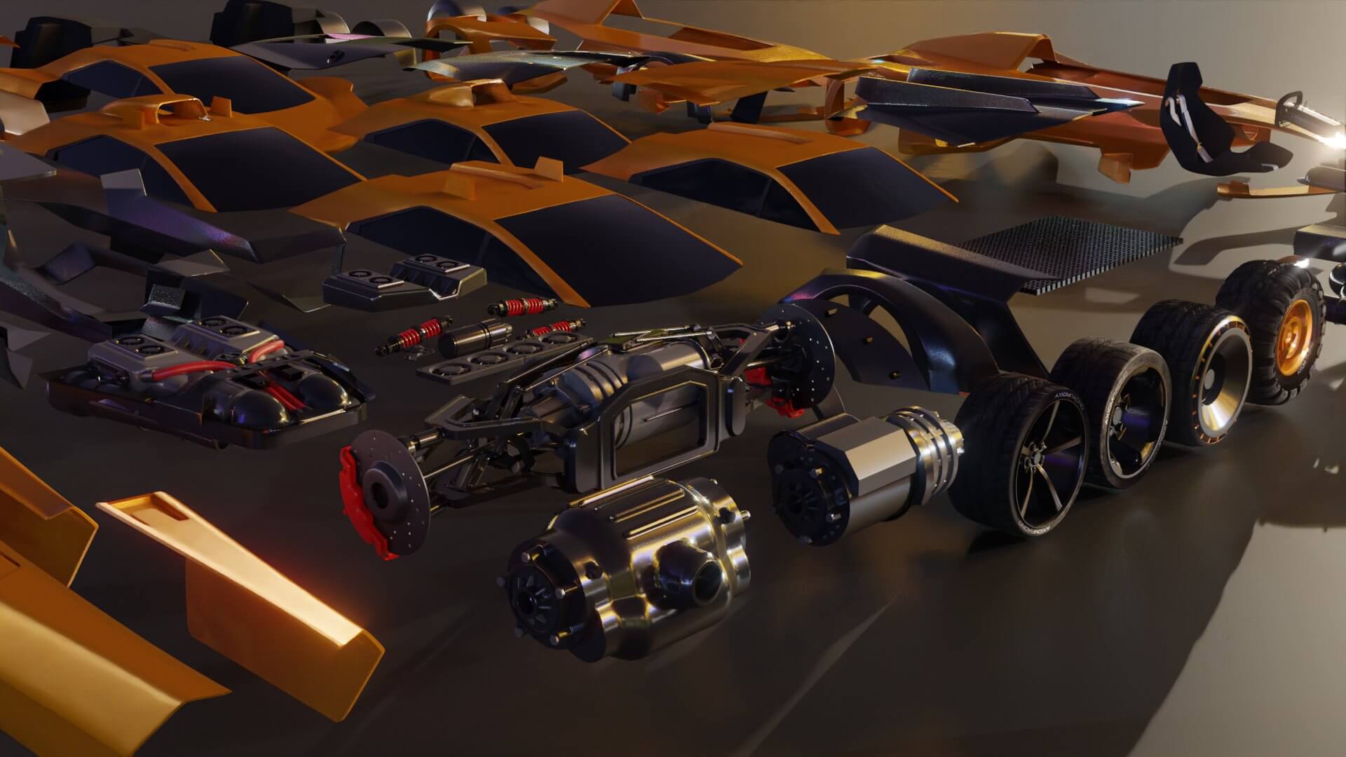 Super Car Kitbash - 3D Model by CADFORGE