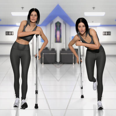 Csr - Crutch and Poses for G8 F&M and G9 F&M Daz Content by CaesarTheGreat