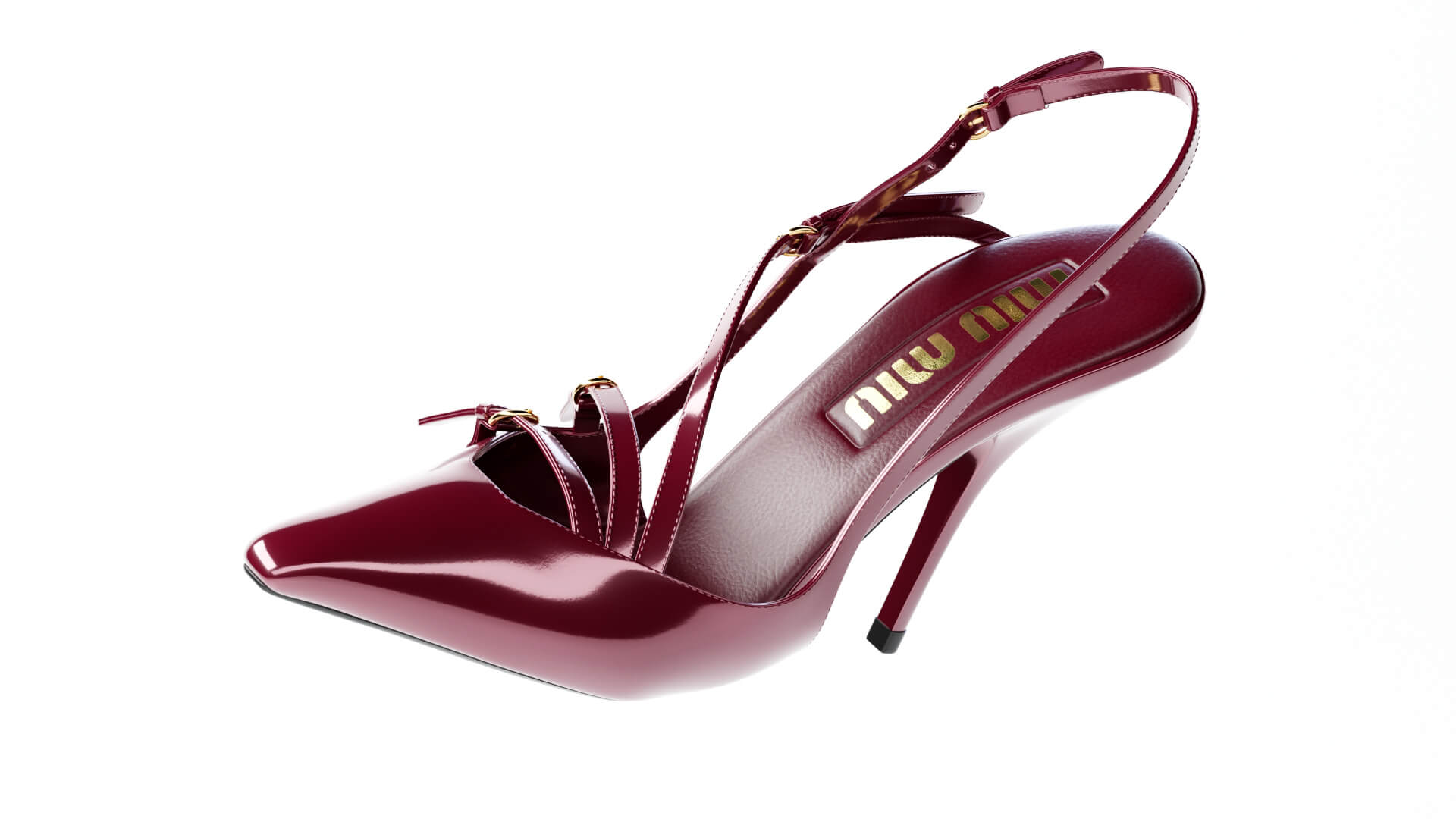 Miu Miu Patent Leather Slingbacks With Buckles - 3D Model by cagatay_cetin