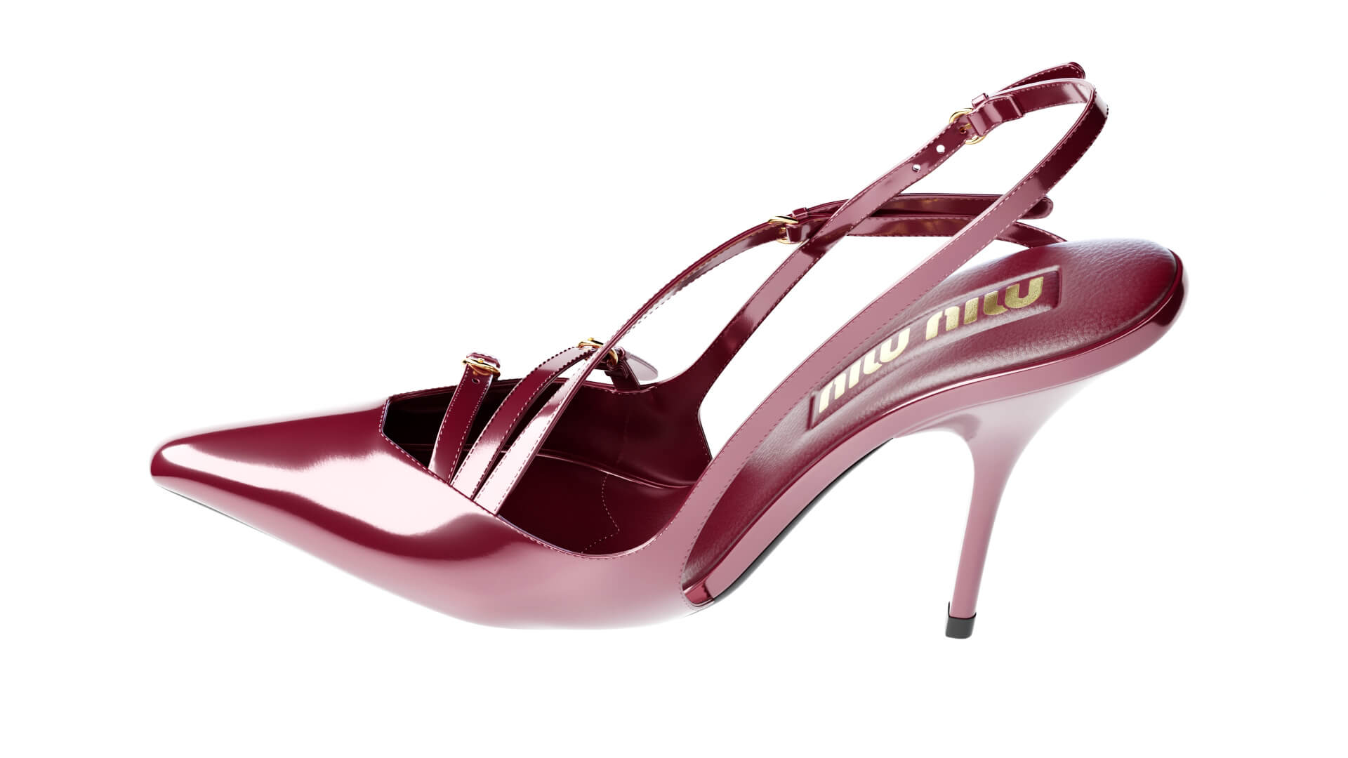 Miu Miu Patent Leather Slingbacks With Buckles - 3D Model by cagatay_cetin