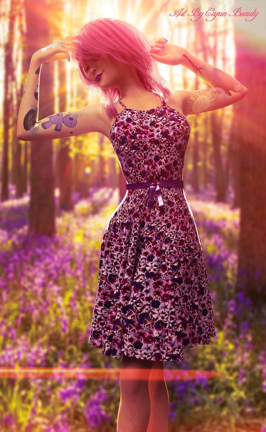 Springtime In the Forest 3D Render, Digital Art by CajunBeauty