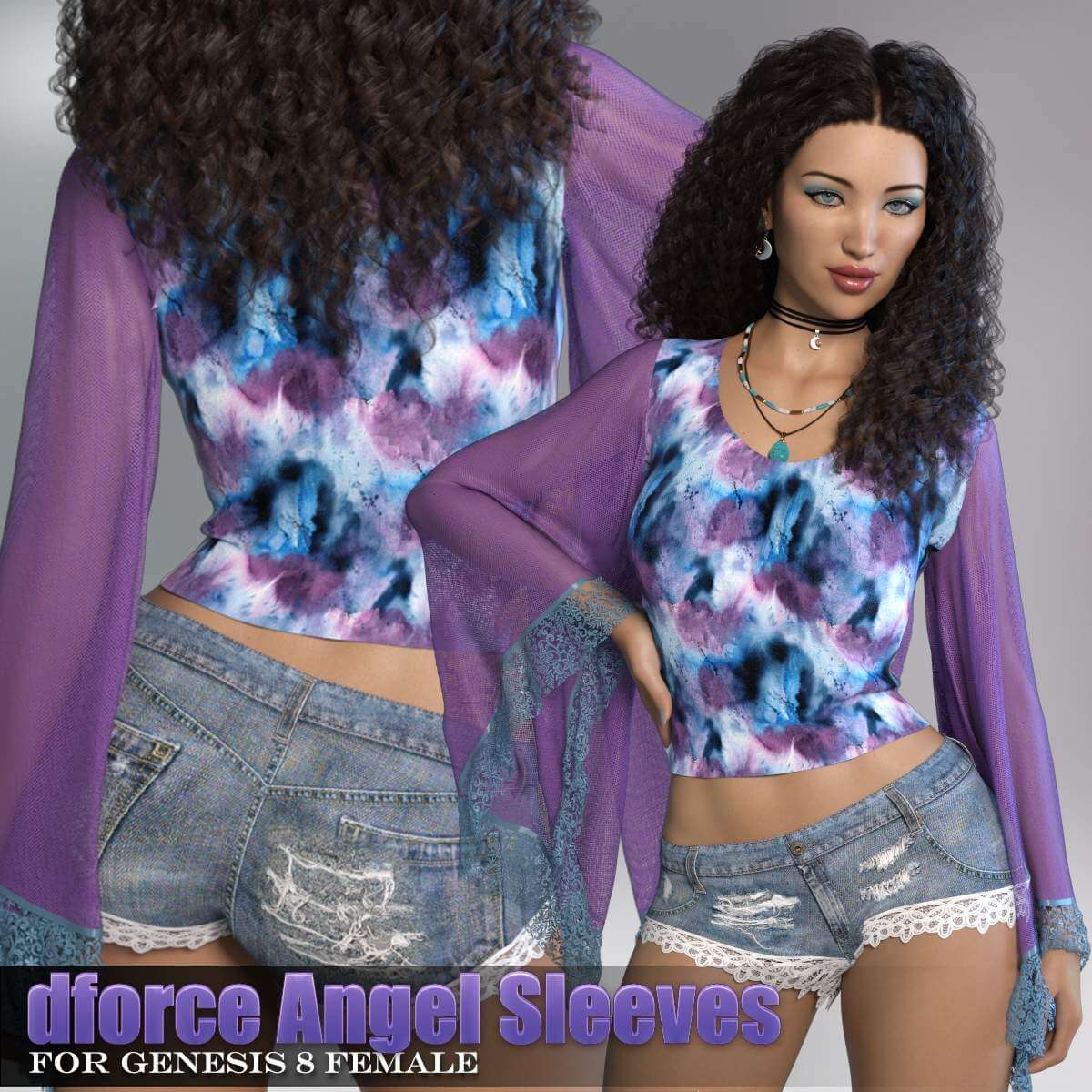 Angel Sleeves Top for Genesis 8 Female - Daz Content by Calico
