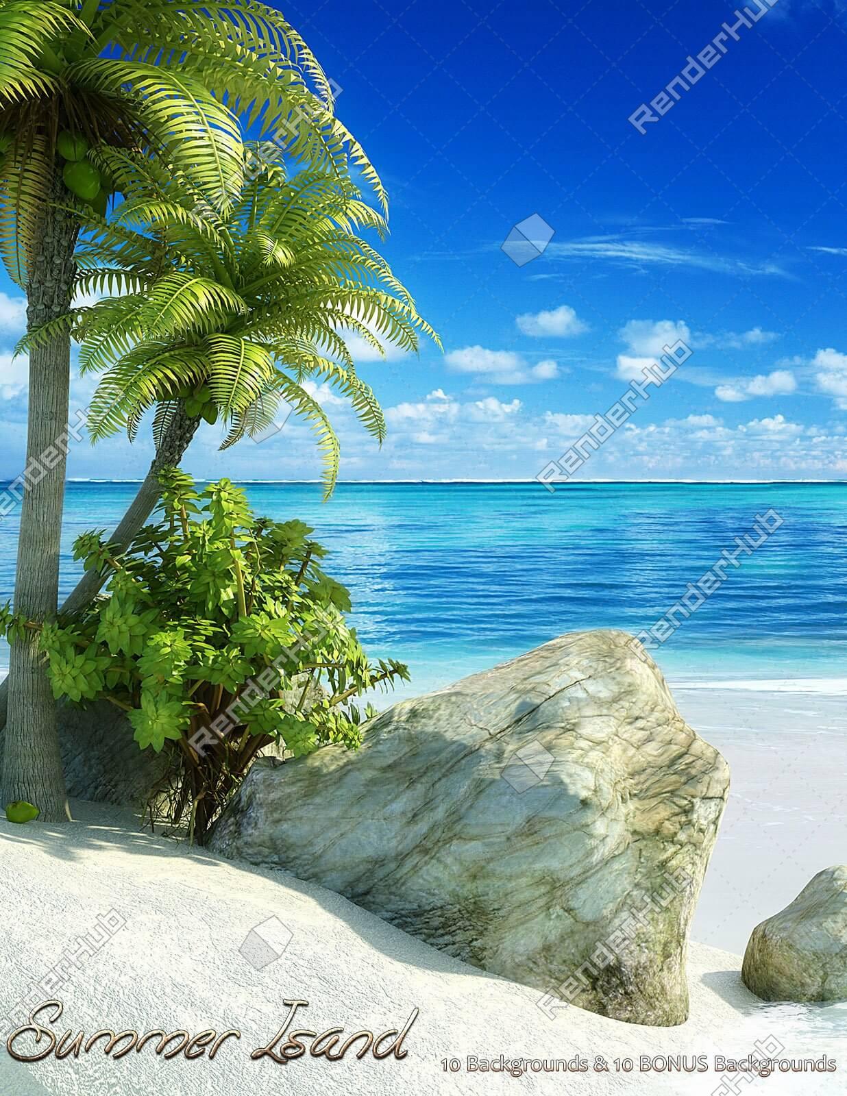 Summer Island Backgrounds - Stock Image by Calico