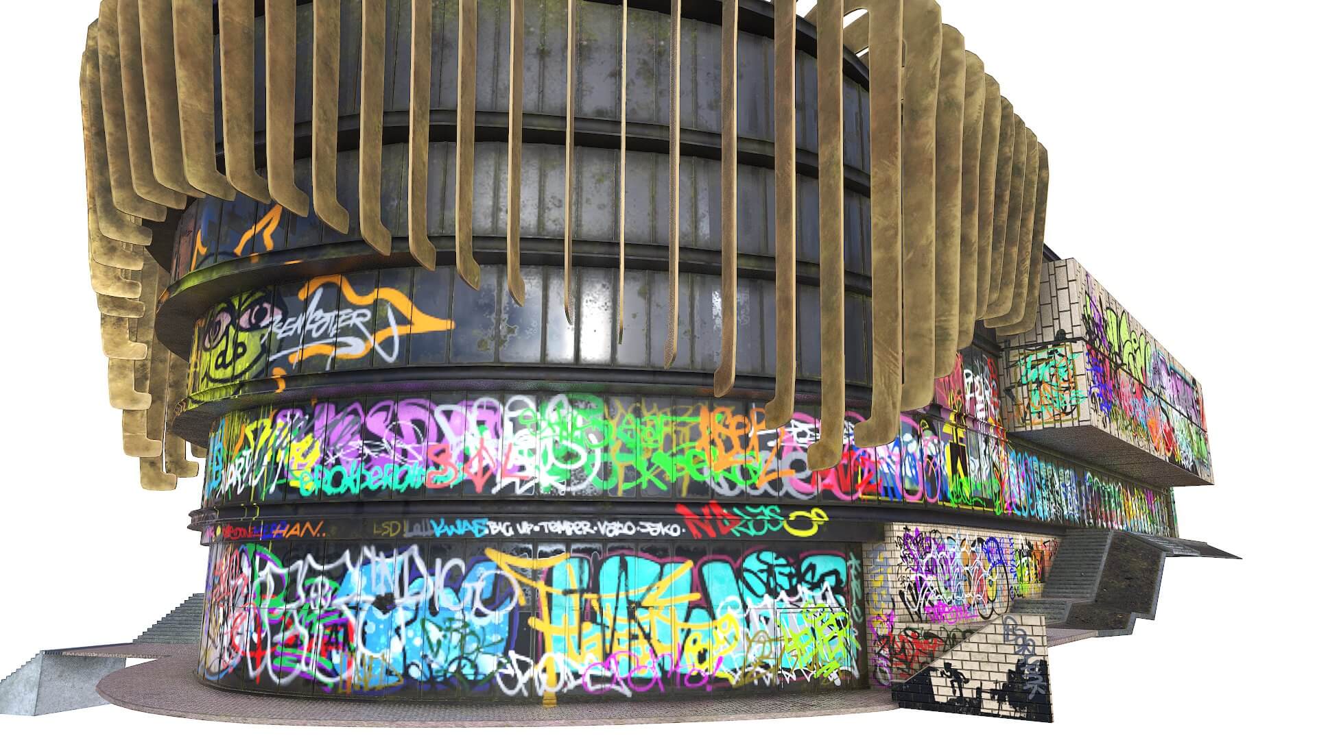 Campus Building Pack 02 - Graffiti Edition 3D Model by CallumFTW