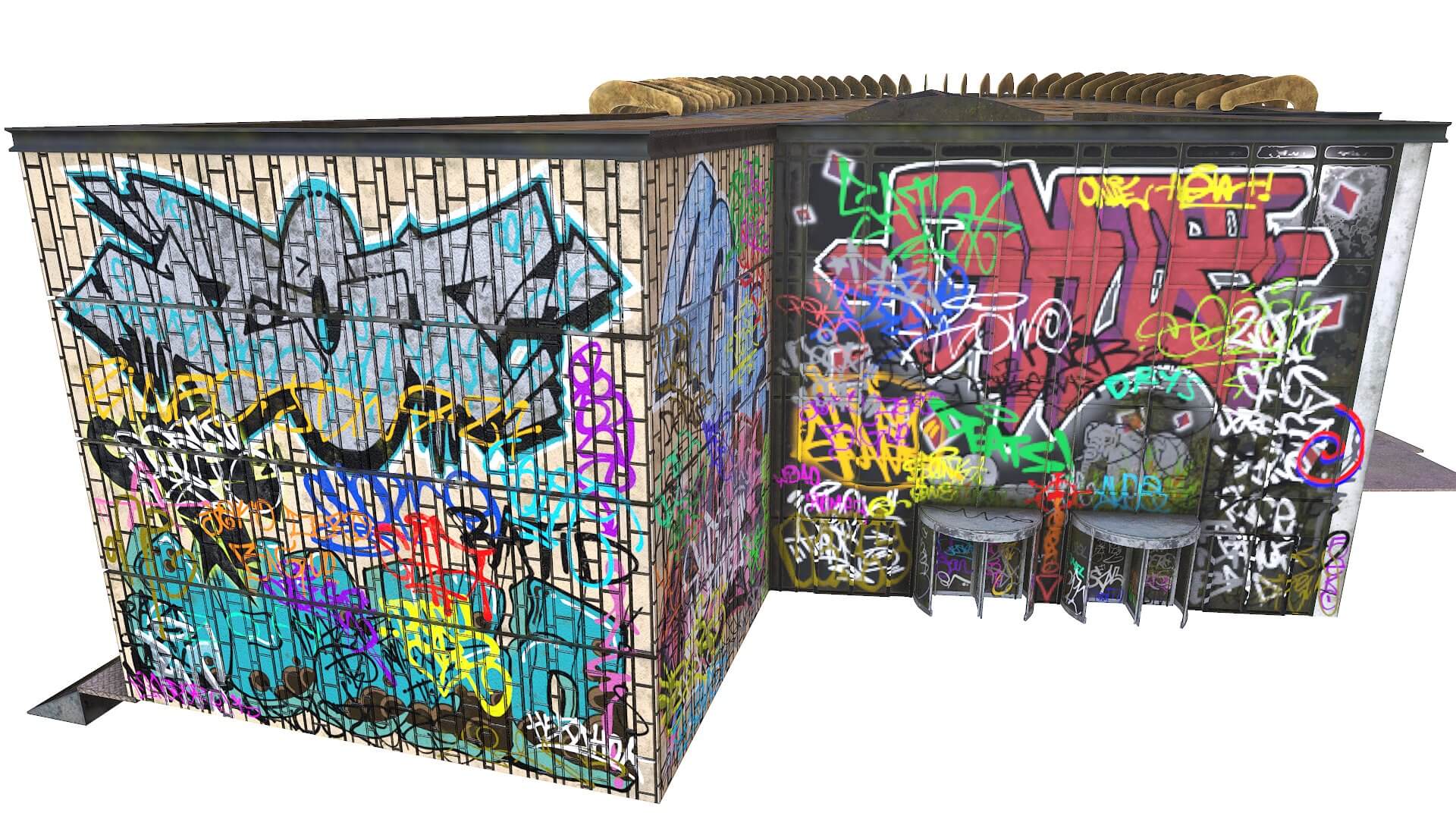 Campus Building Pack 02 - Graffiti Edition 3D Model by CallumFTW