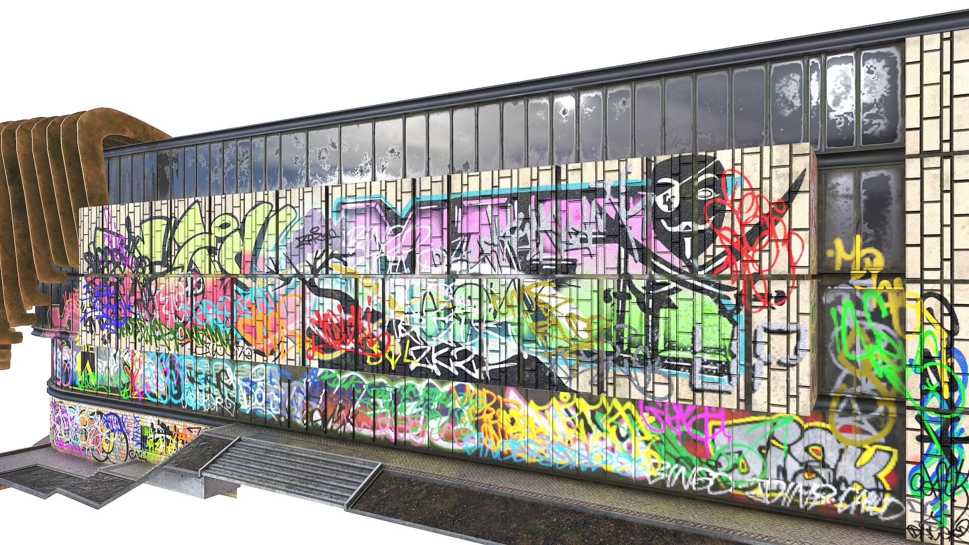 Campus Building Pack 02 - Graffiti Edition 3D Model by CallumFTW