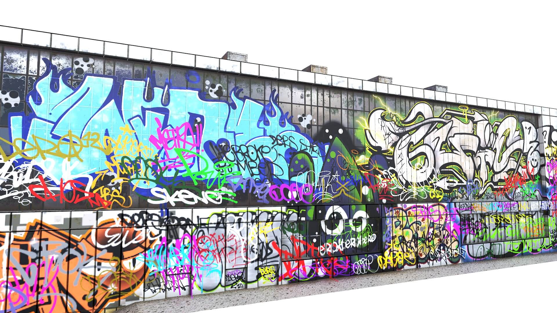 Campus Building Pack 02 - Graffiti Edition 3D Model by CallumFTW