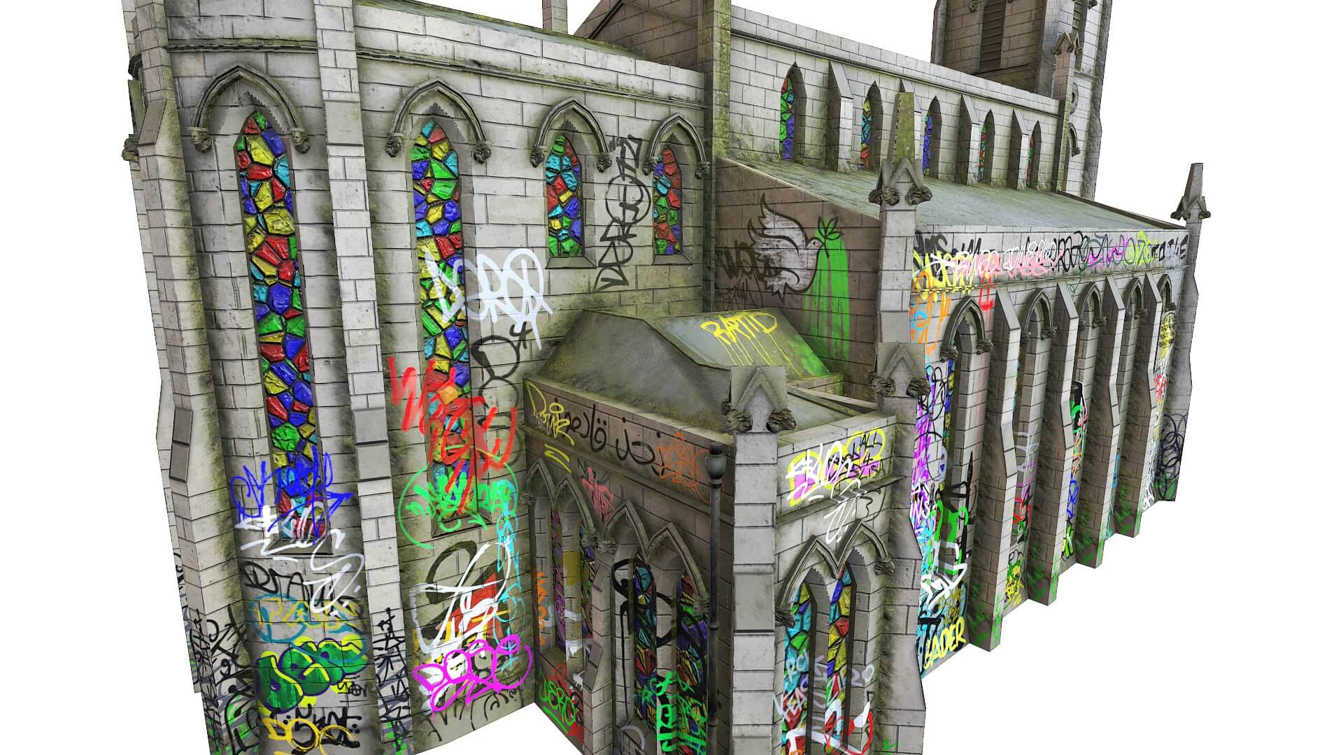Campus Building Pack 02 - Graffiti Edition 3D Model by CallumFTW