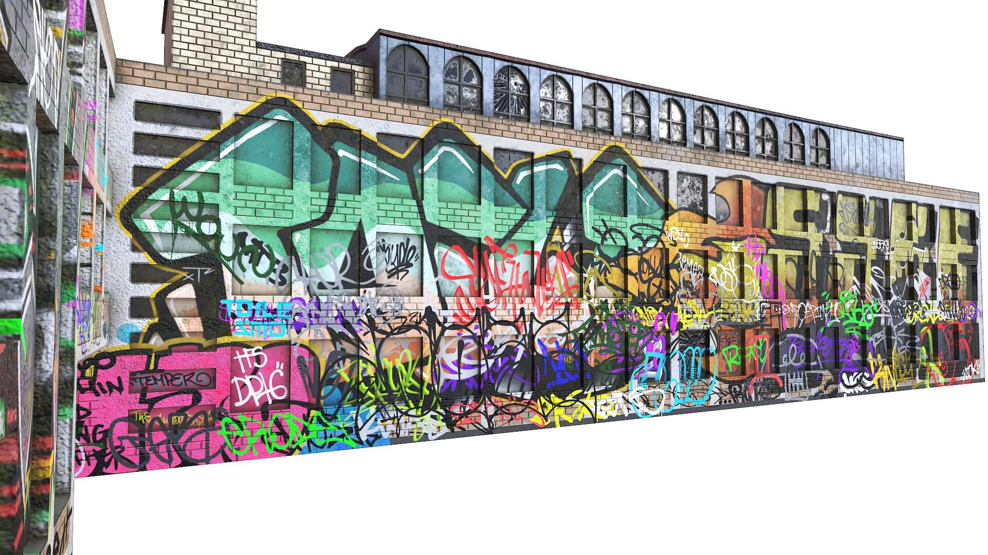 Campus Building Pack 02 - Graffiti Edition 3D Model by CallumFTW