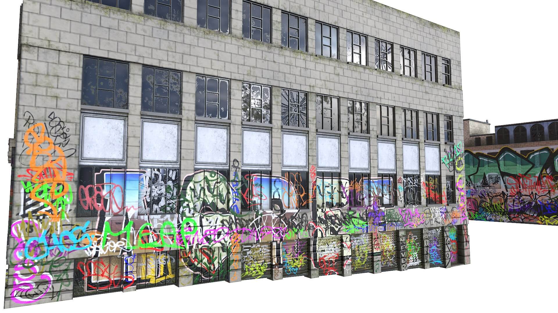 Campus Building Pack 02 - Graffiti Edition 3D Model by CallumFTW