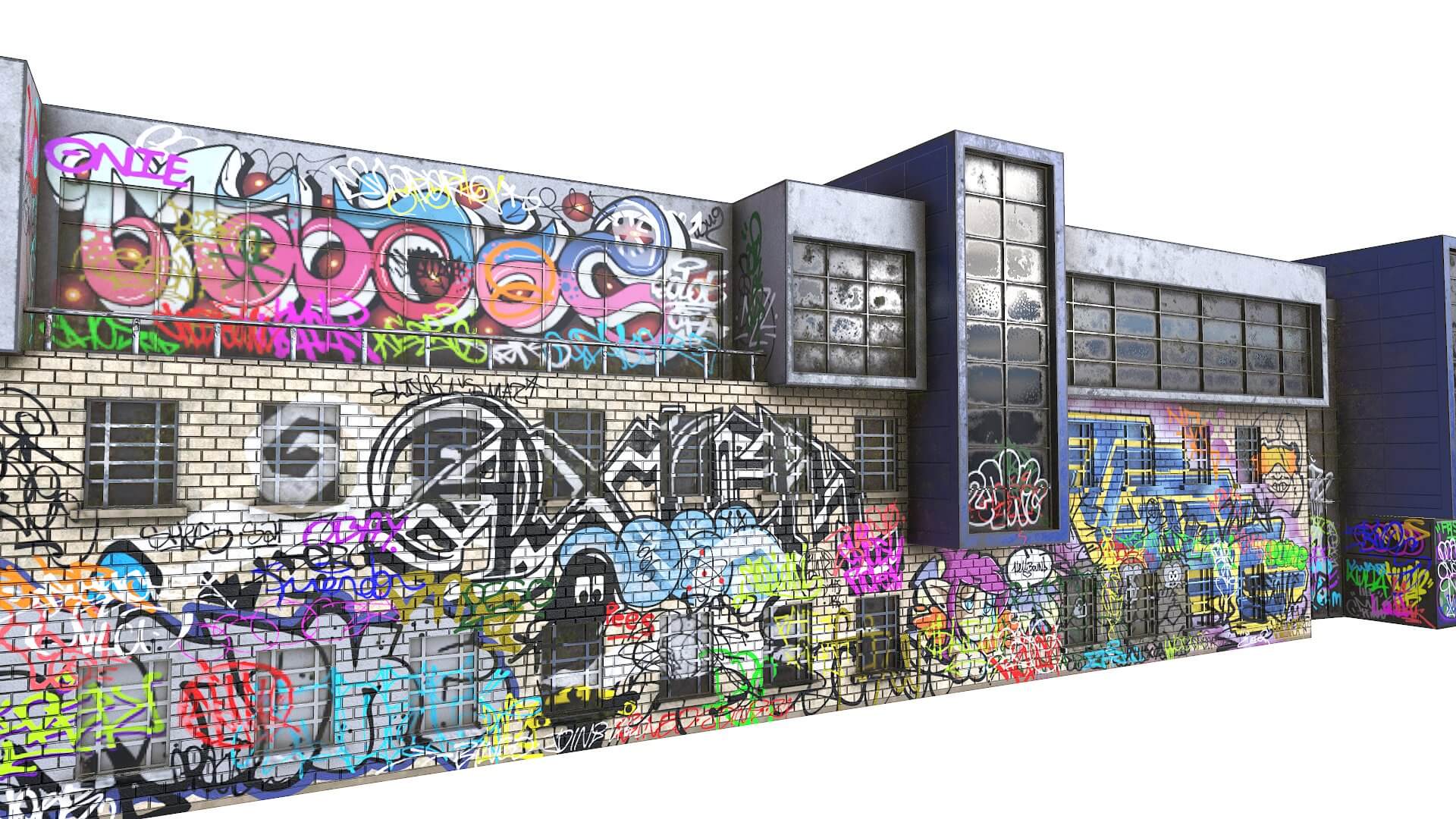 Campus Building Pack 02 - Graffiti Edition 3D Model by CallumFTW