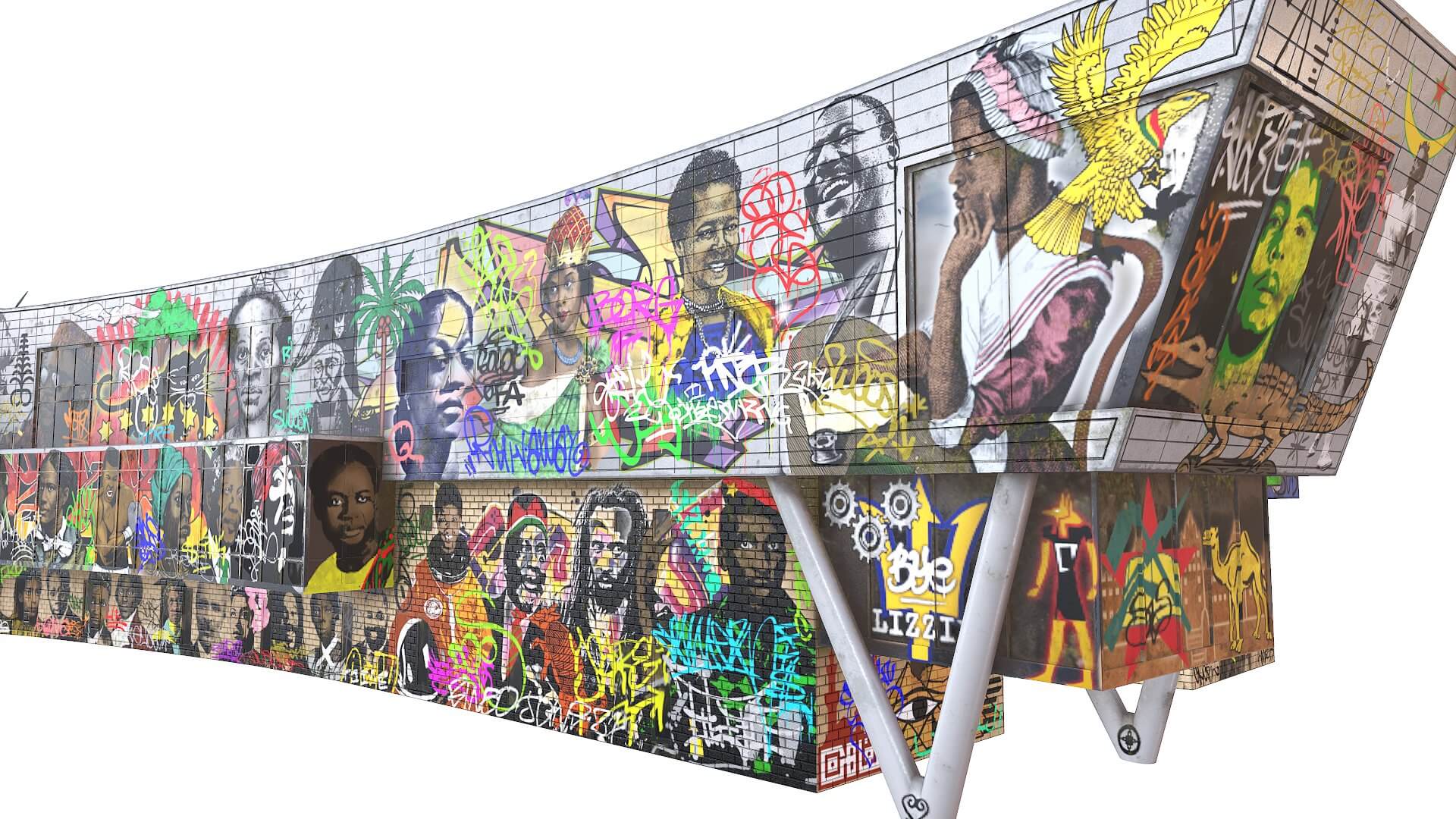 Campus Building Pack 02 - Graffiti Edition 3D Model by CallumFTW