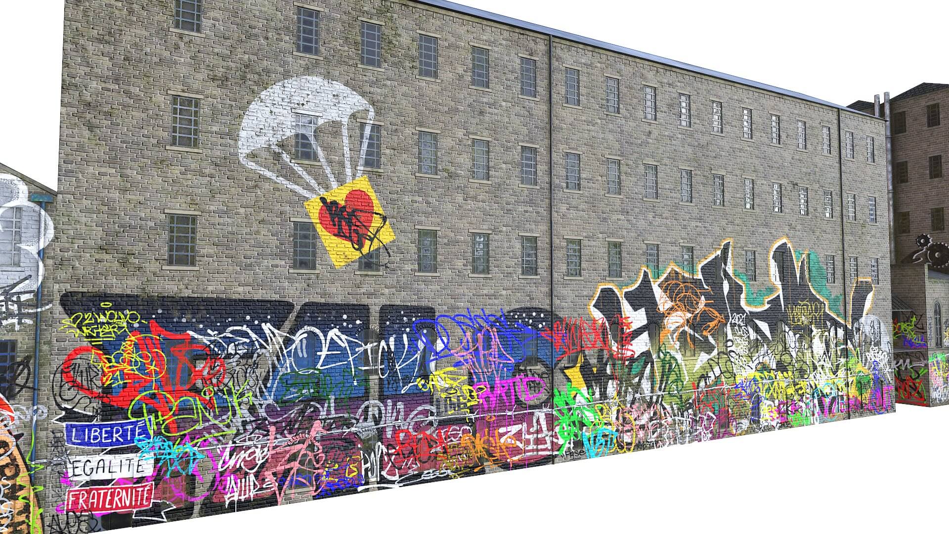 Campus Building Pack 02 - Graffiti Edition 3D Model by CallumFTW