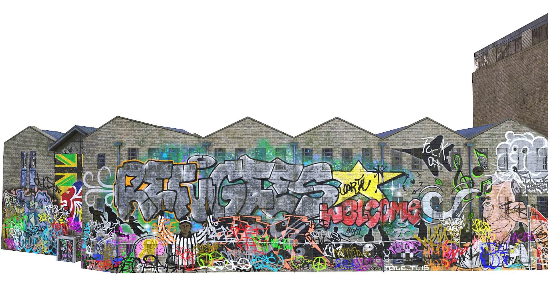 Campus Building Pack 02 - Graffiti Edition 3D Model by CallumFTW