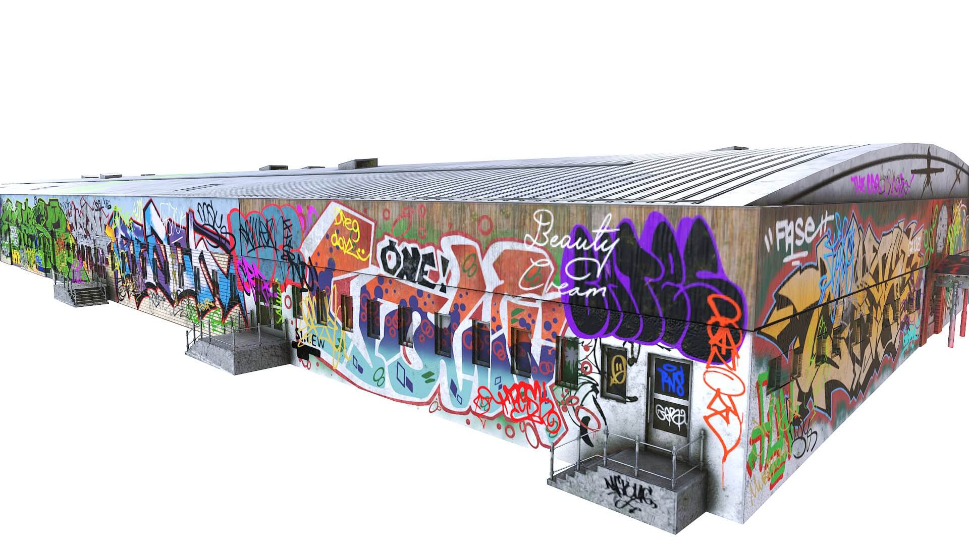 Campus Building Pack 02 - Graffiti Edition 3D Model by CallumFTW