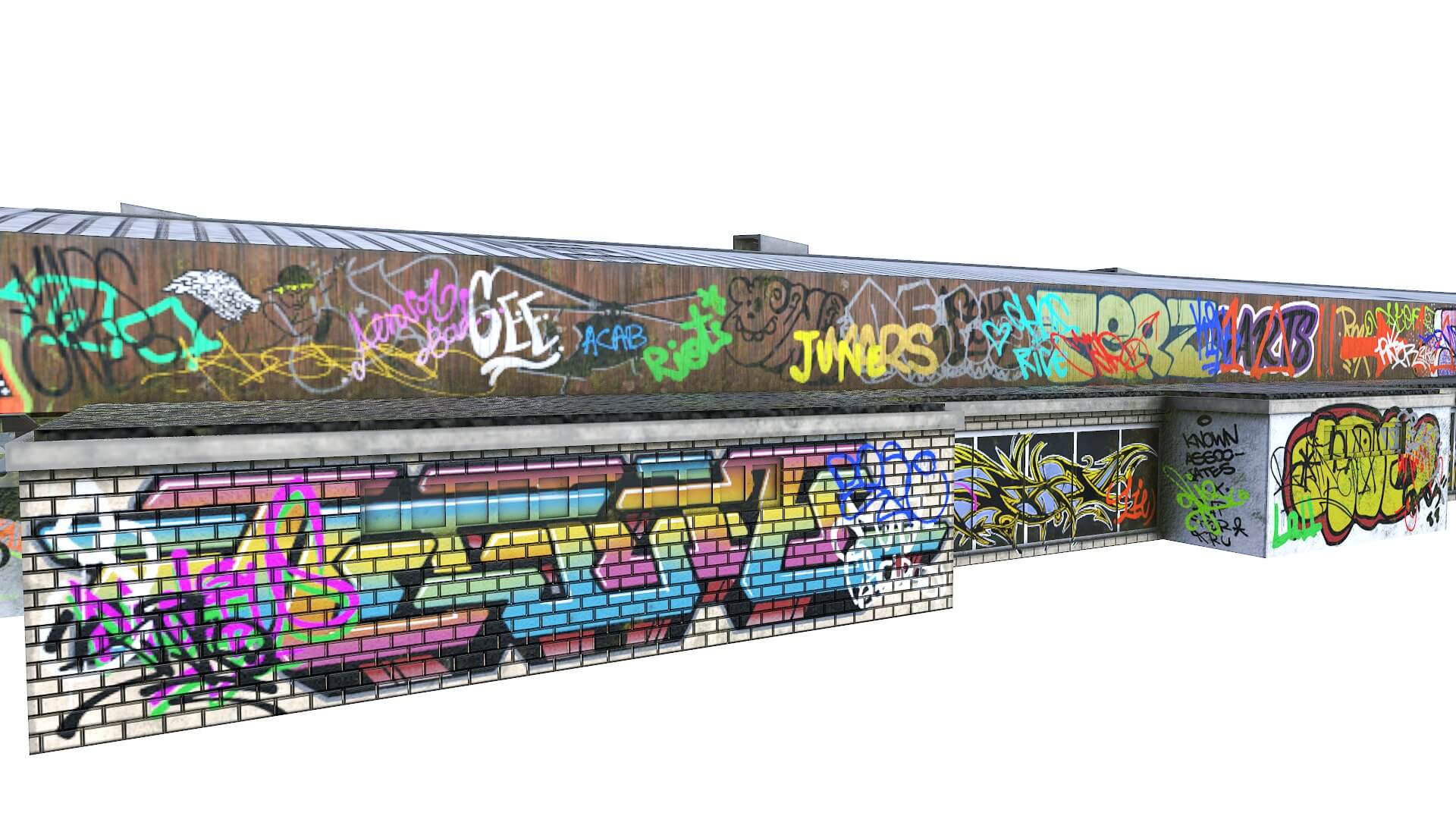 Campus Building Pack 02 - Graffiti Edition 3D Model by CallumFTW