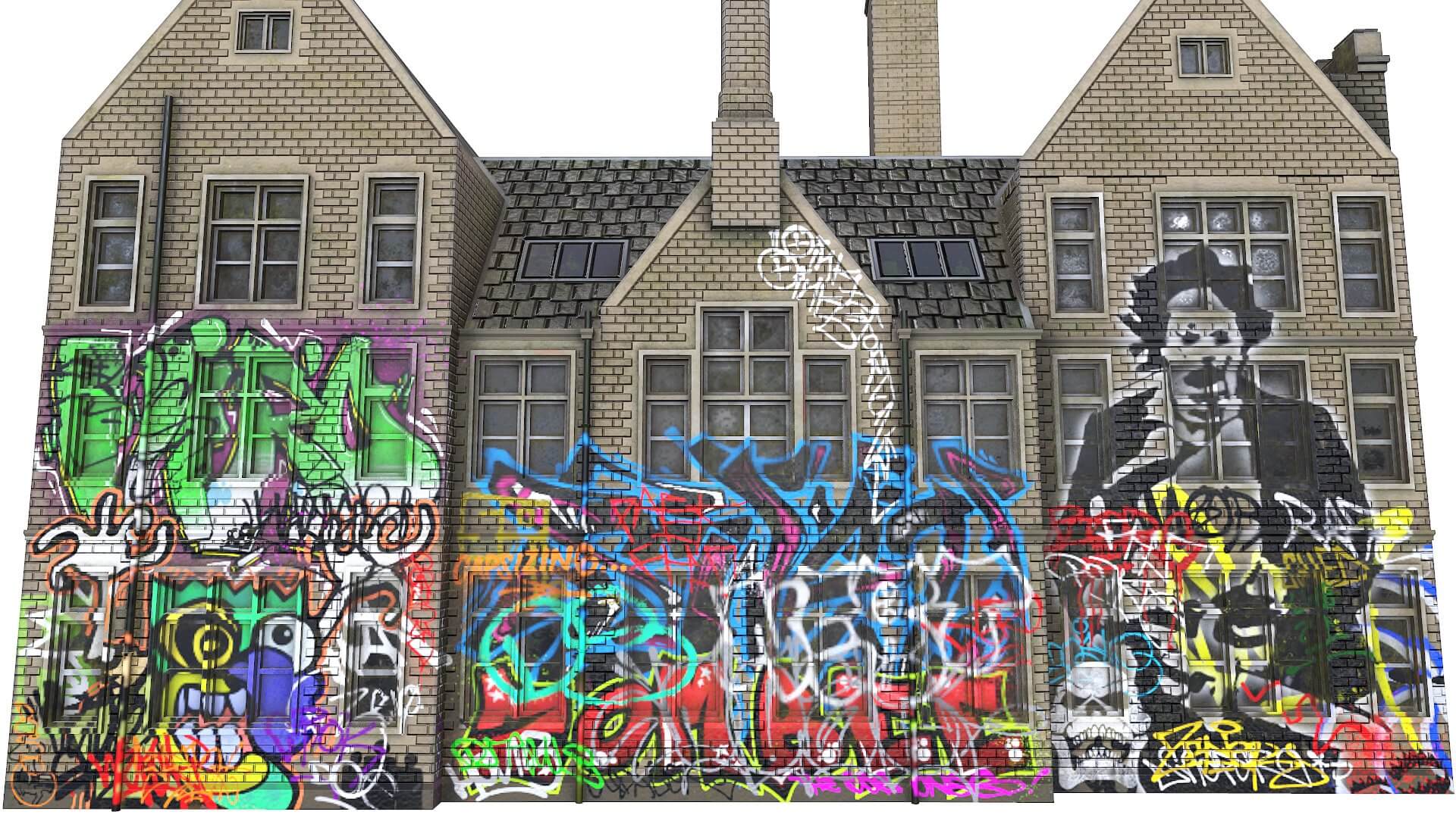 Campus Building Pack 02 - Graffiti Edition - 3D Model by CallumFTW