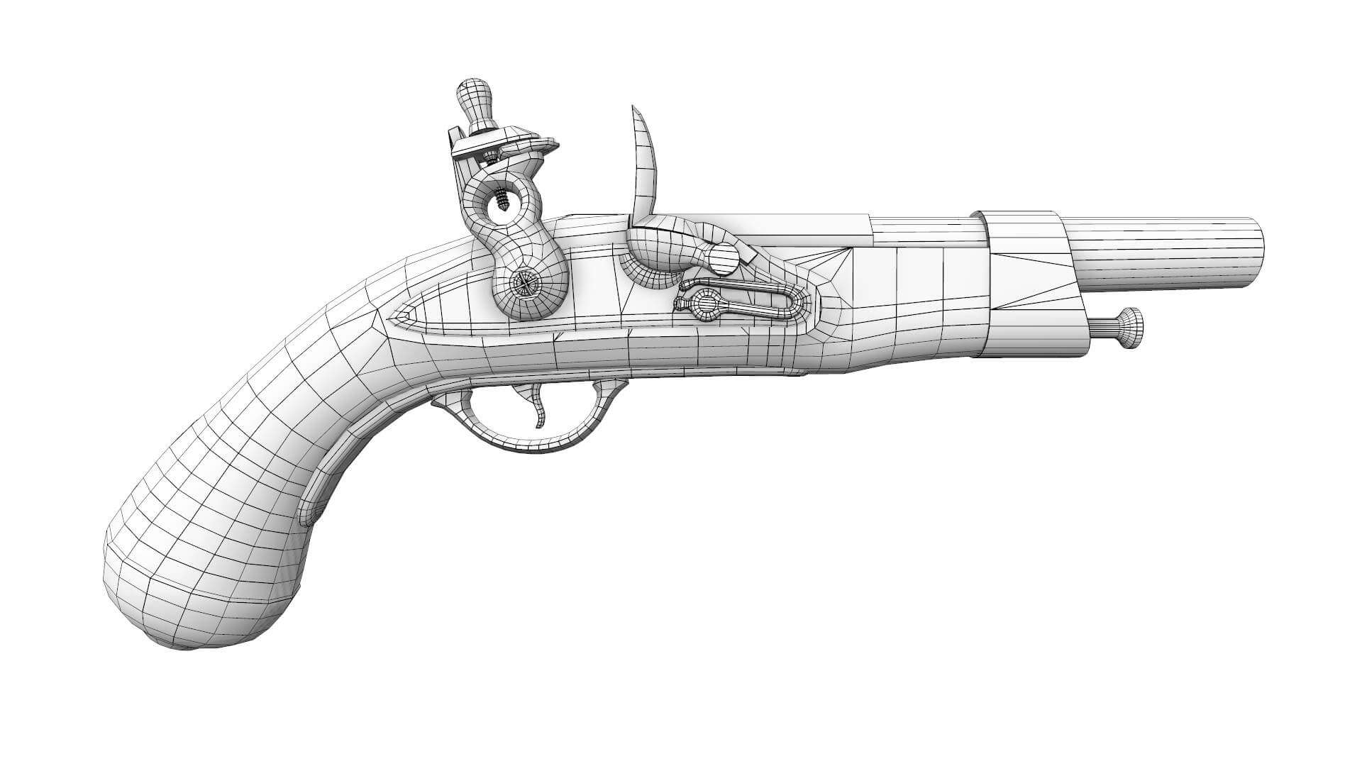 Flintlock Pistol - 3D Model by CallumFTW