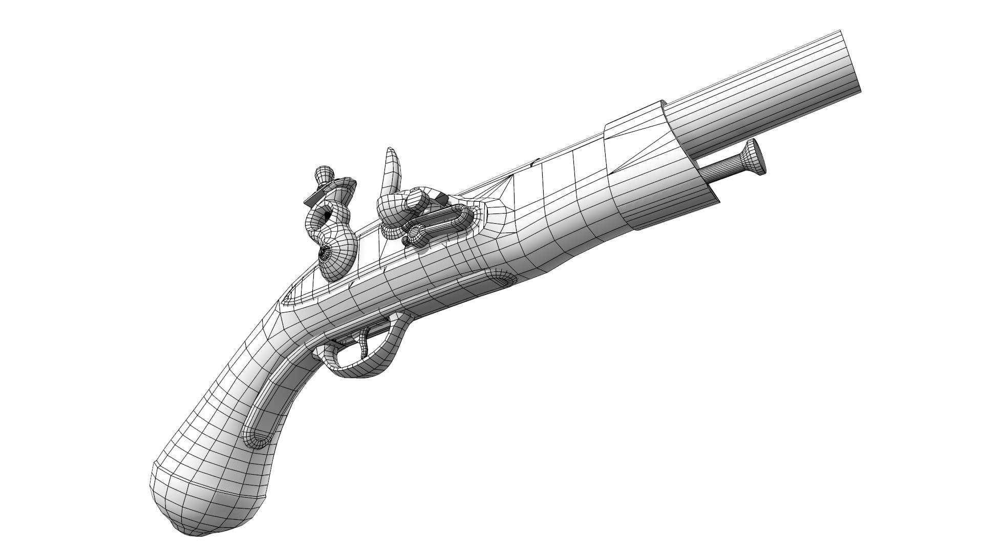 Flintlock Pistol - 3D Model by CallumFTW