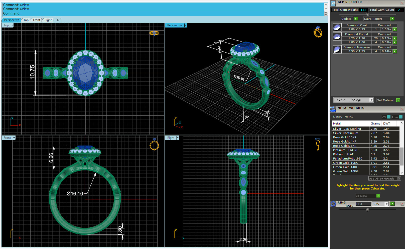 Parad Diamond Ring Version 5 - 3D Model by calorano