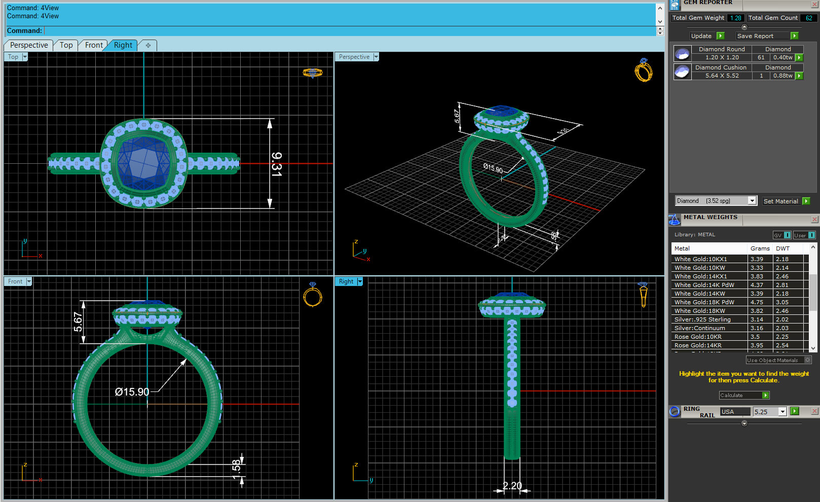Channel Set Diamond Ring - 3D Model by calorano