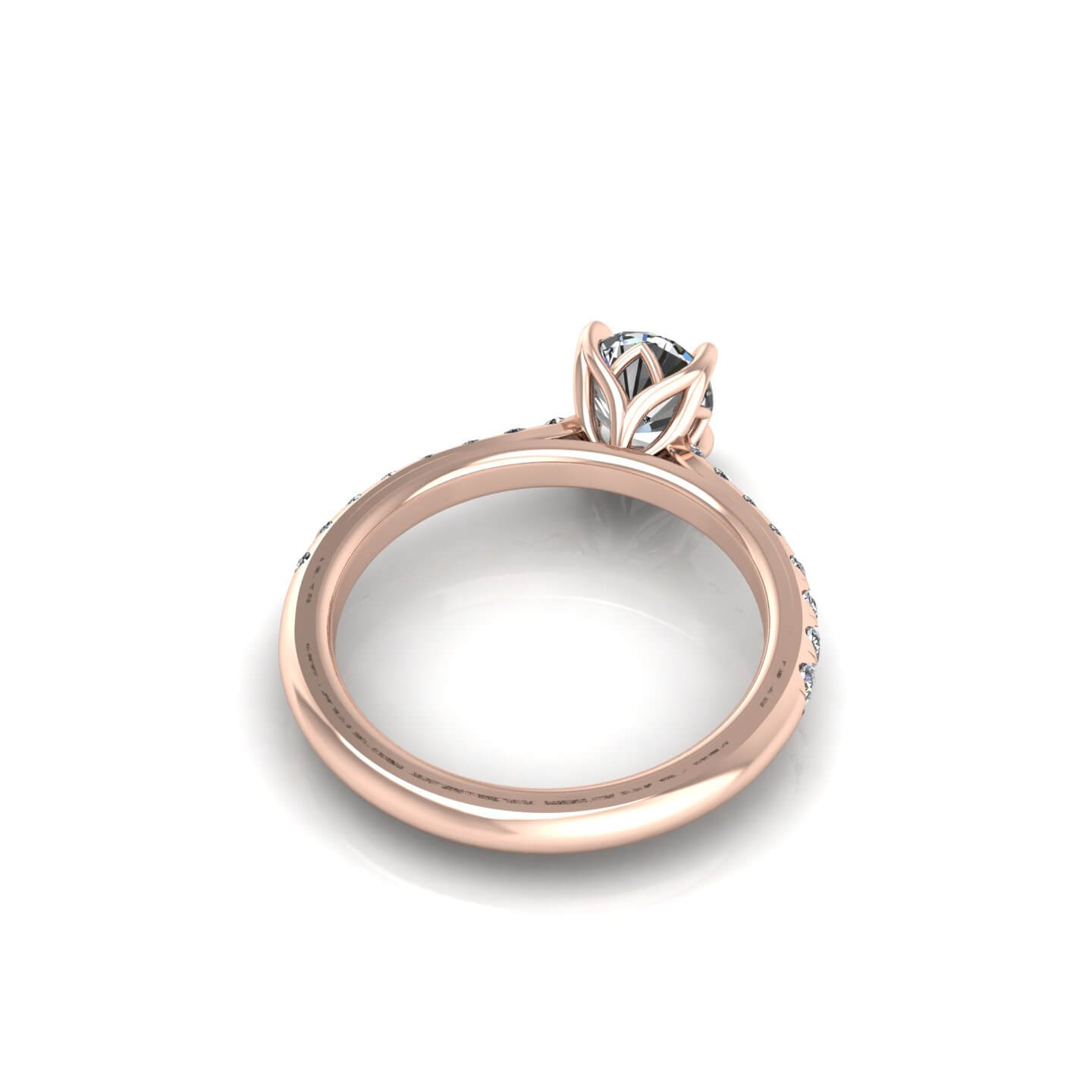 Pav Diamond Ring Twist Prong - 3D Model by calorano