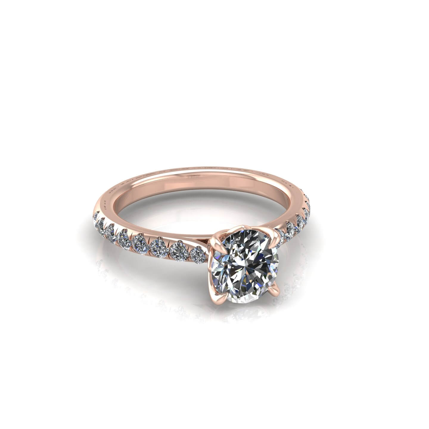 Pav Diamond Ring Twist Prong - 3D Model by calorano