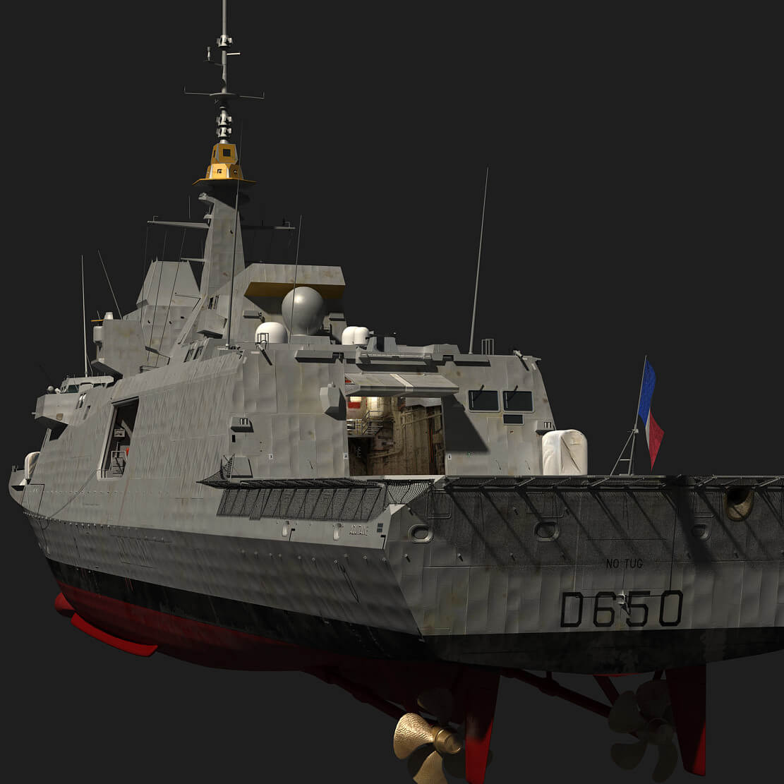 French Navy Fremm Frigate D650 Aquitaine - 3D Model by Camelot Inc