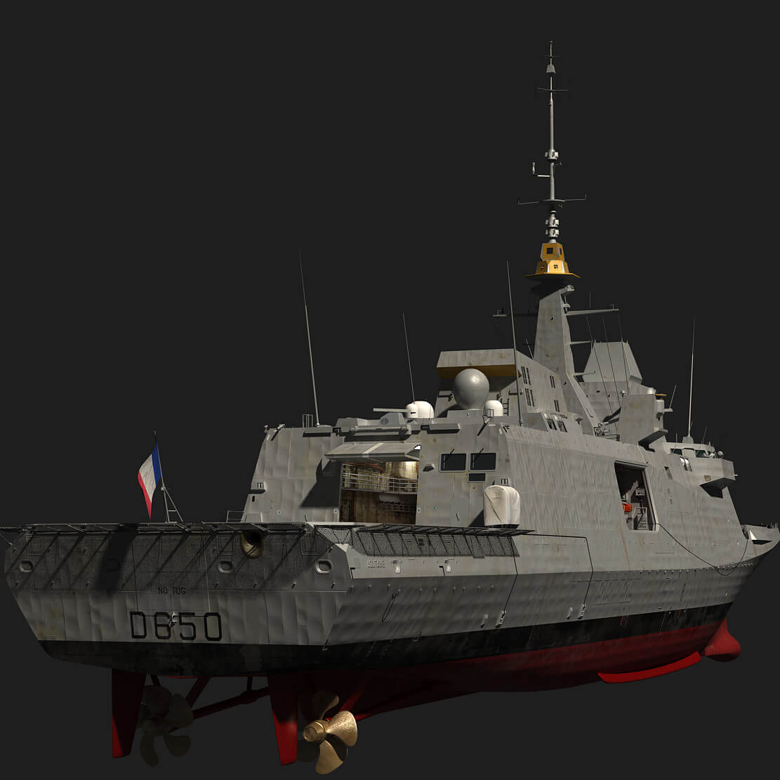 French Navy Fremm Frigate D650 Aquitaine - 3D Model by Camelot Inc