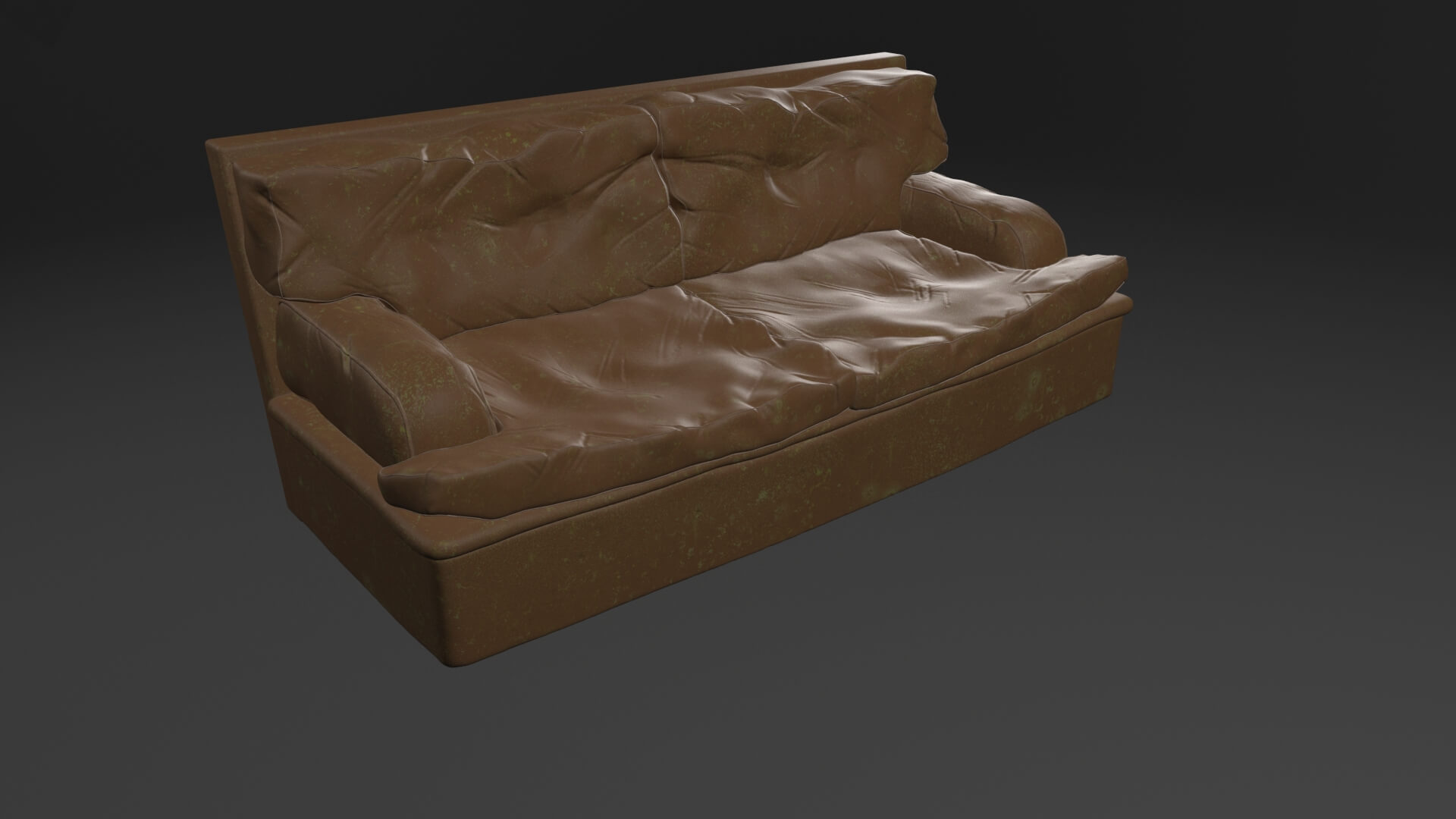 Detailed Used Leather Sofa - 3D Model by Camille_SLN