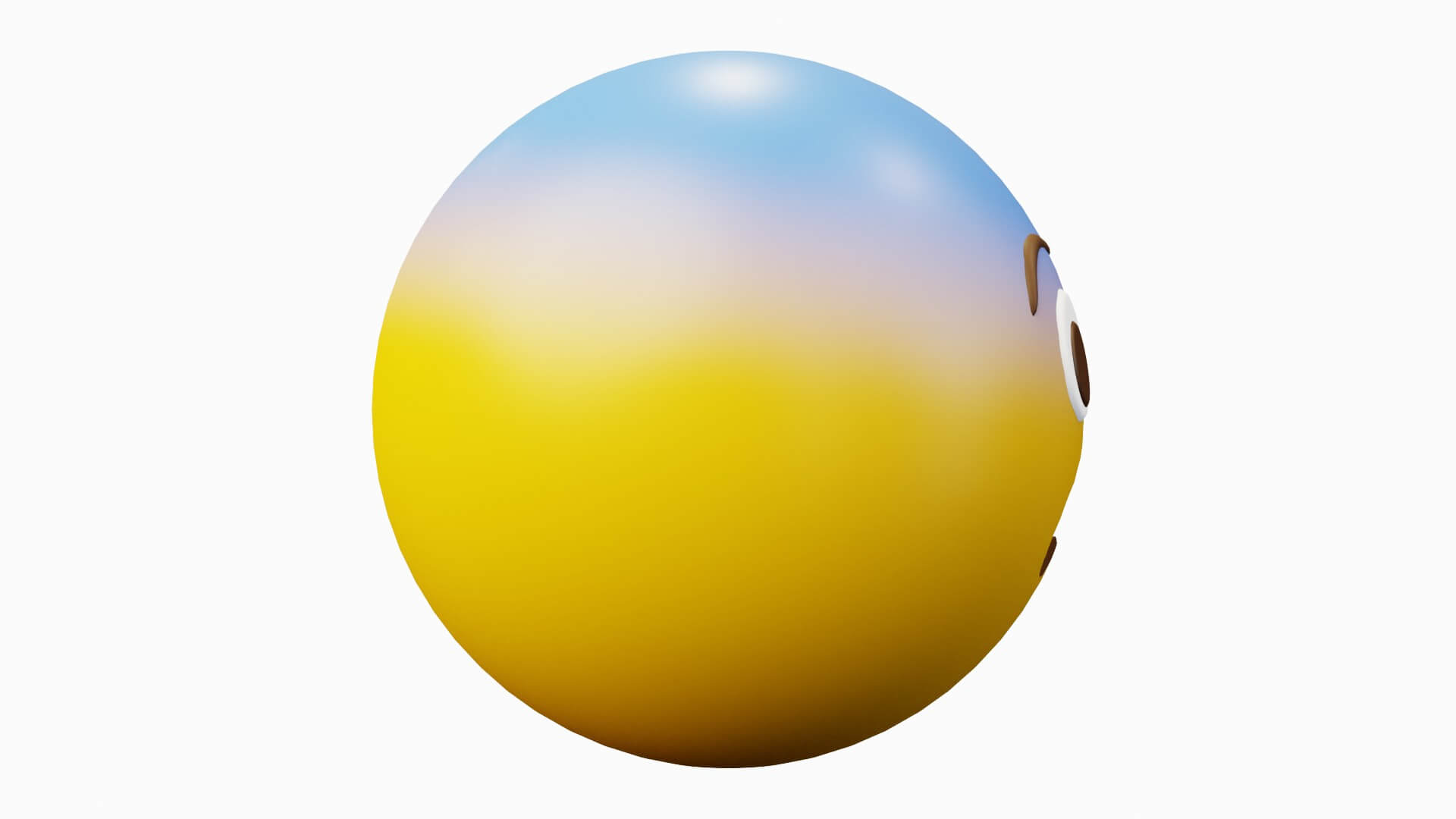 Afraid or Scared Yellow Ball Emoticon Emoji or Smiley - 3D Model by ...