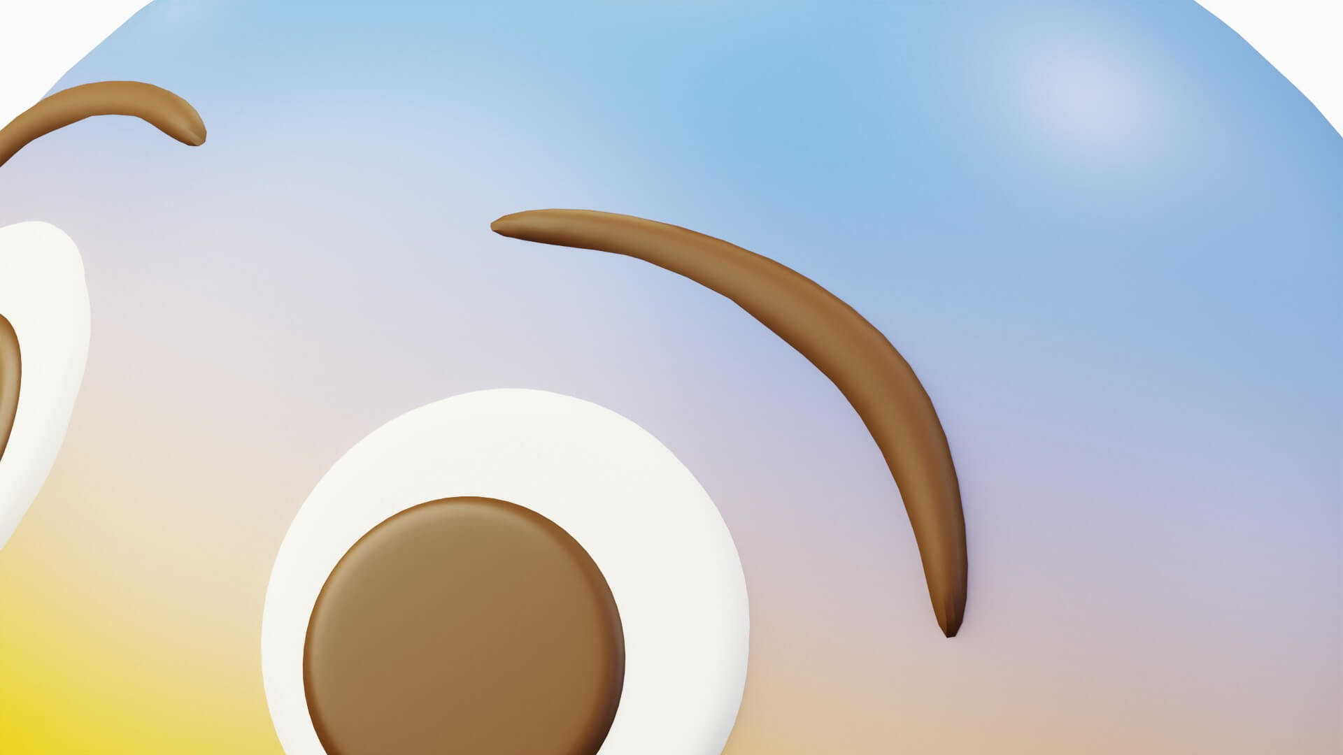 Afraid or Scared Yellow Ball Emoticon Emoji or Smiley - 3D Model by ...