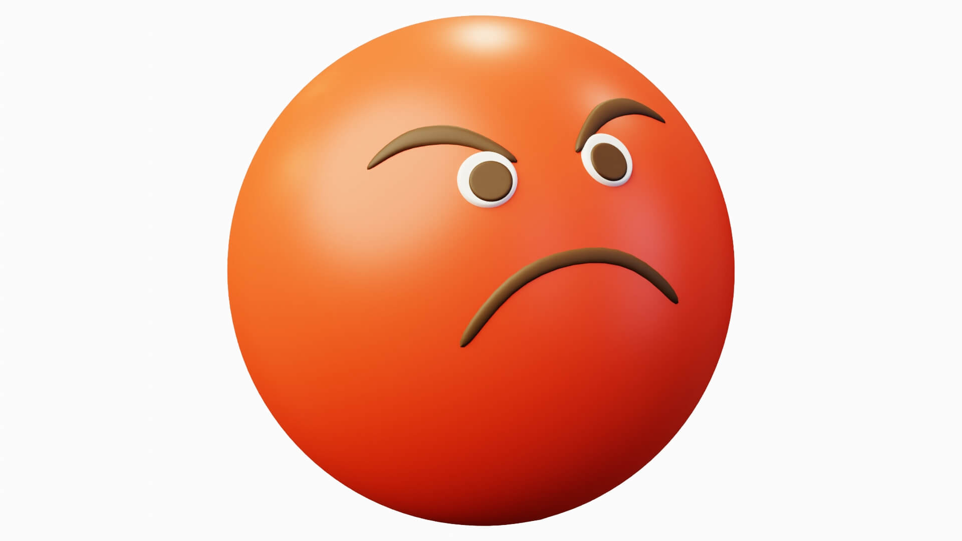 Angry Red Ball Emoticon Emoji or Smiley - 3D Model by cangbacang