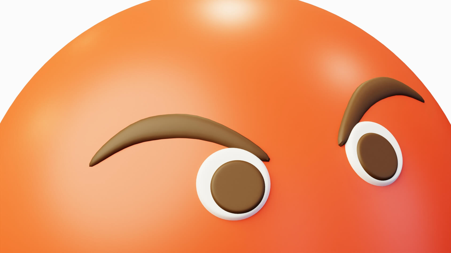 Angry Red Ball Emoticon Emoji or Smiley - 3D Model by cangbacang
