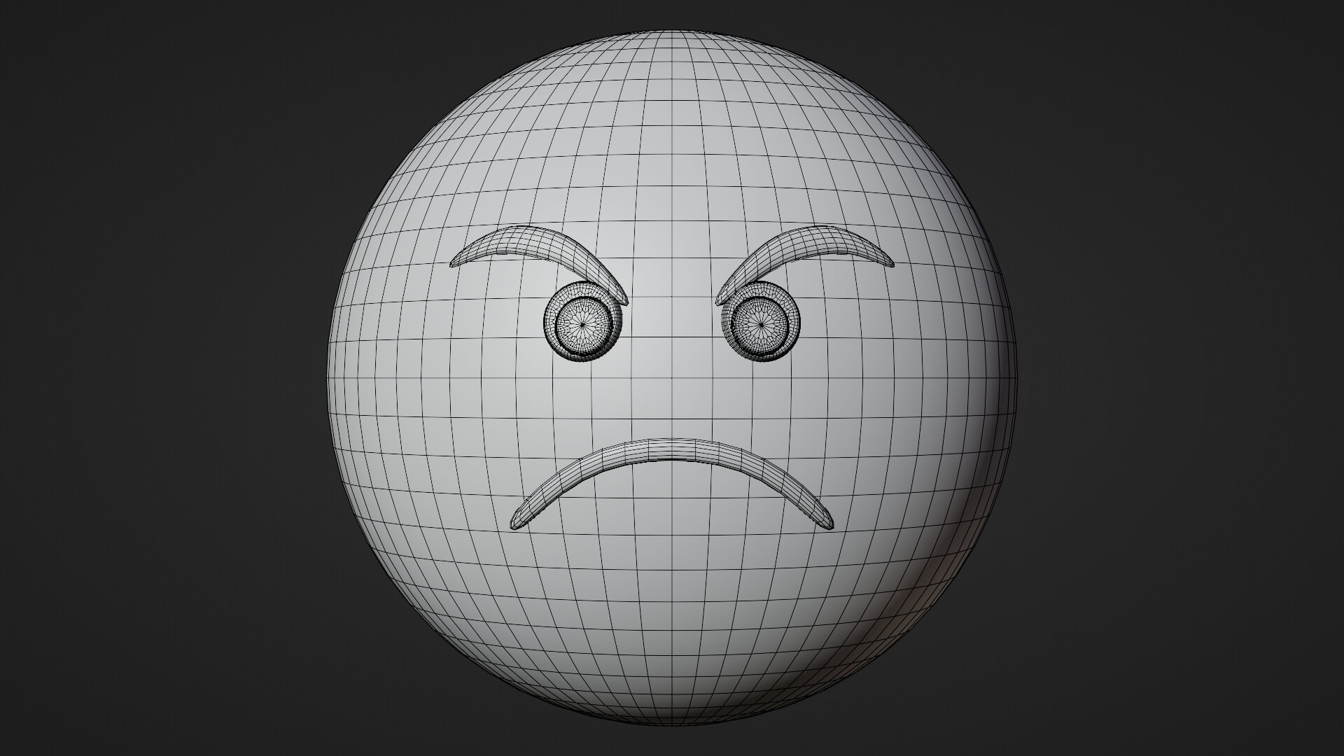 Angry Red Ball Emoticon Emoji or Smiley - 3D Model by cangbacang