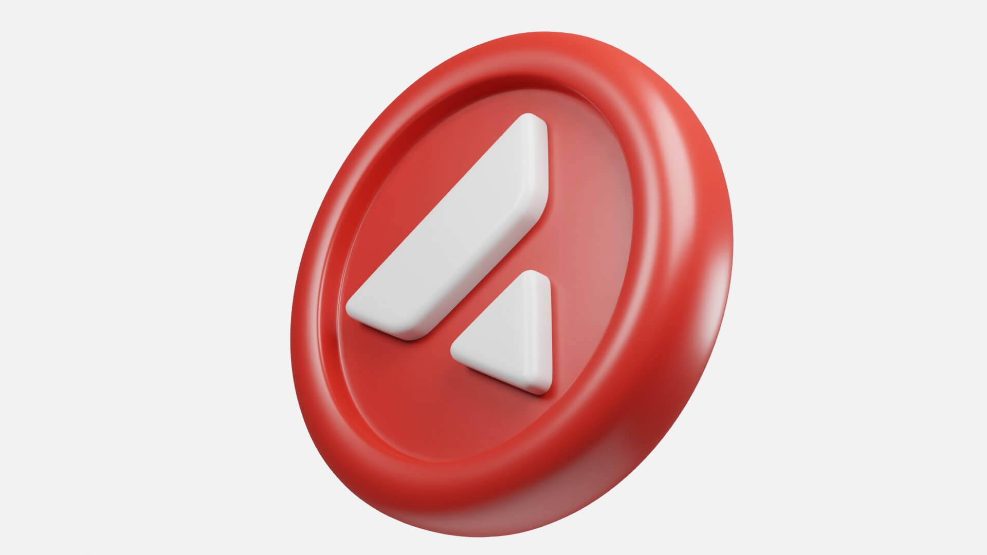 Avalanche or AVAX Red Coin With Cartoon Style - 3D Model by cangbacang