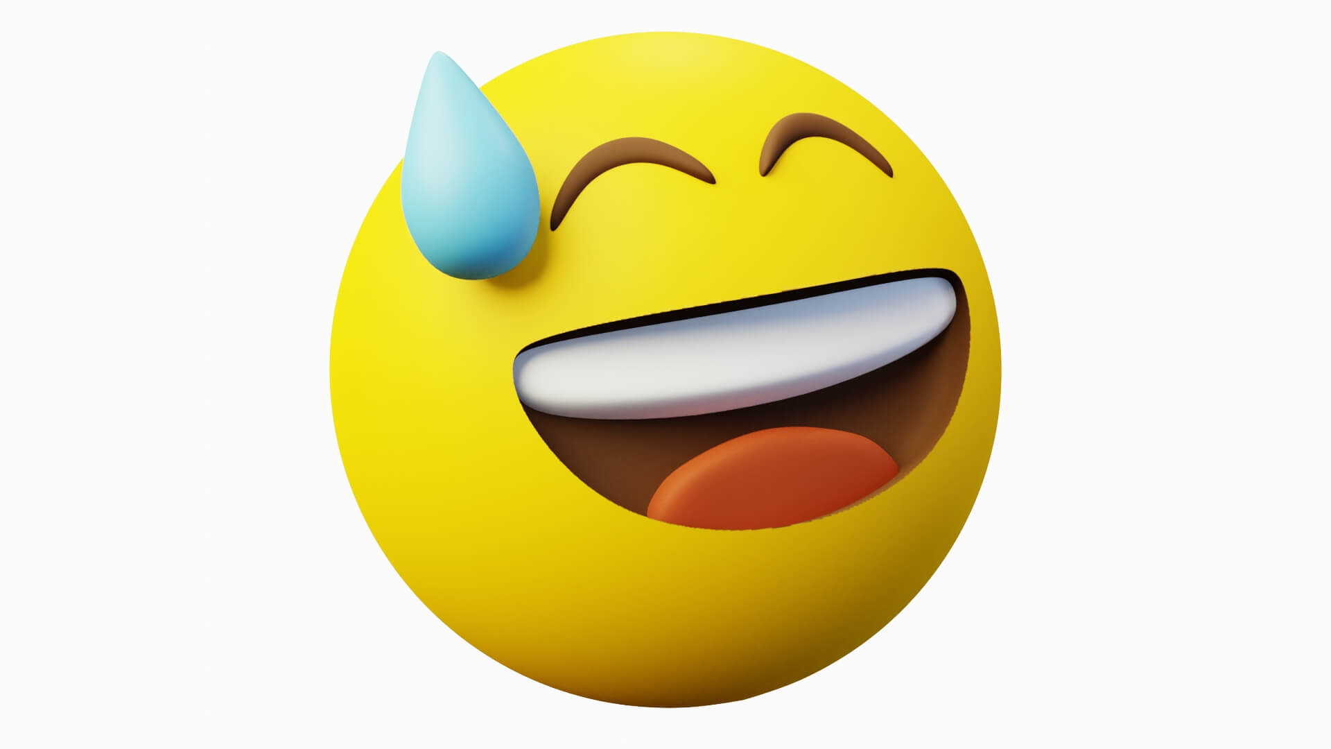Awkward Yellow Ball Emoticon Emoji or Smiley - Free 3D Model by cangbacang