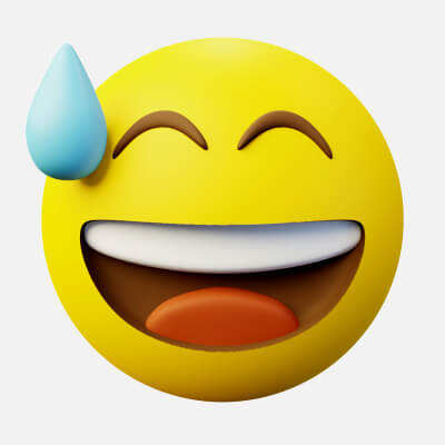 Awkward Yellow Ball Emoticon Emoji or Smiley - 3D Model by cangbacang