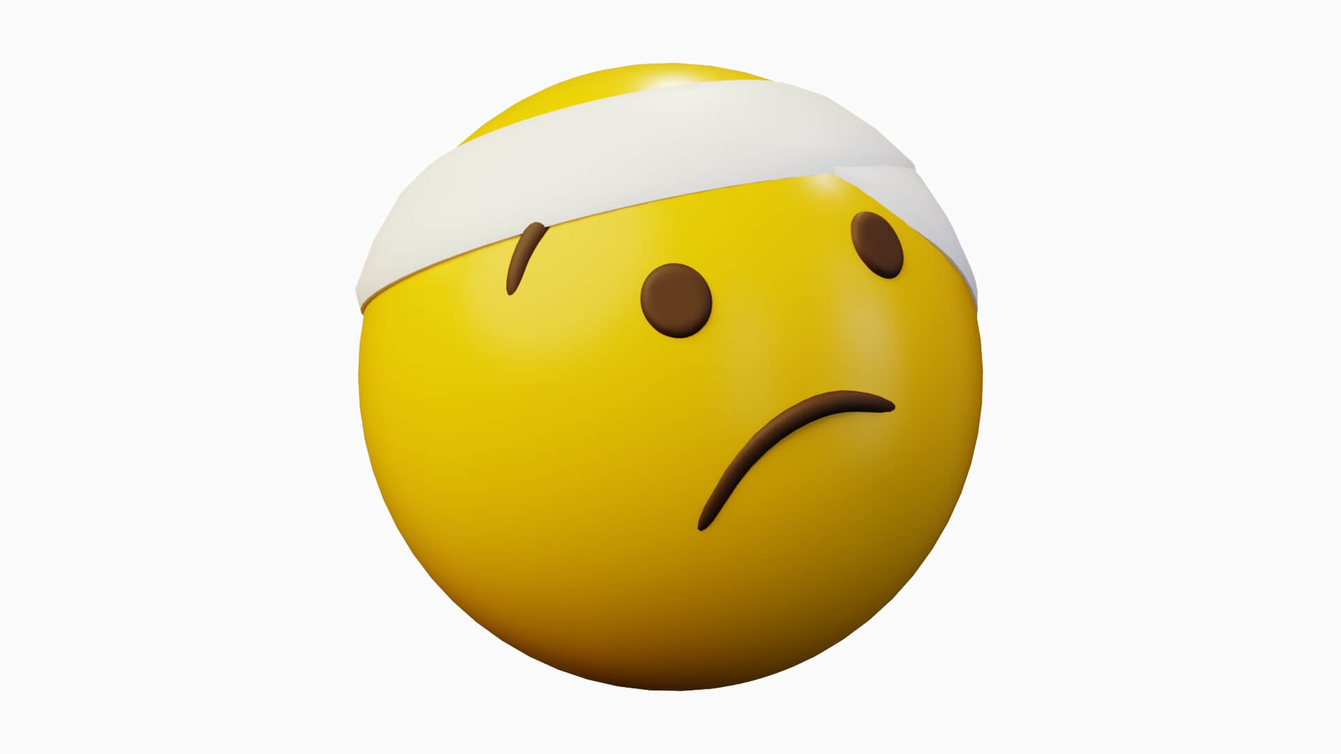 Bandage Head Emoticon Emoji or Smiley - 3D Model by cangbacang