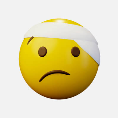 Bandage Head Emoticon Emoji or Smiley - 3D Model by cangbacang