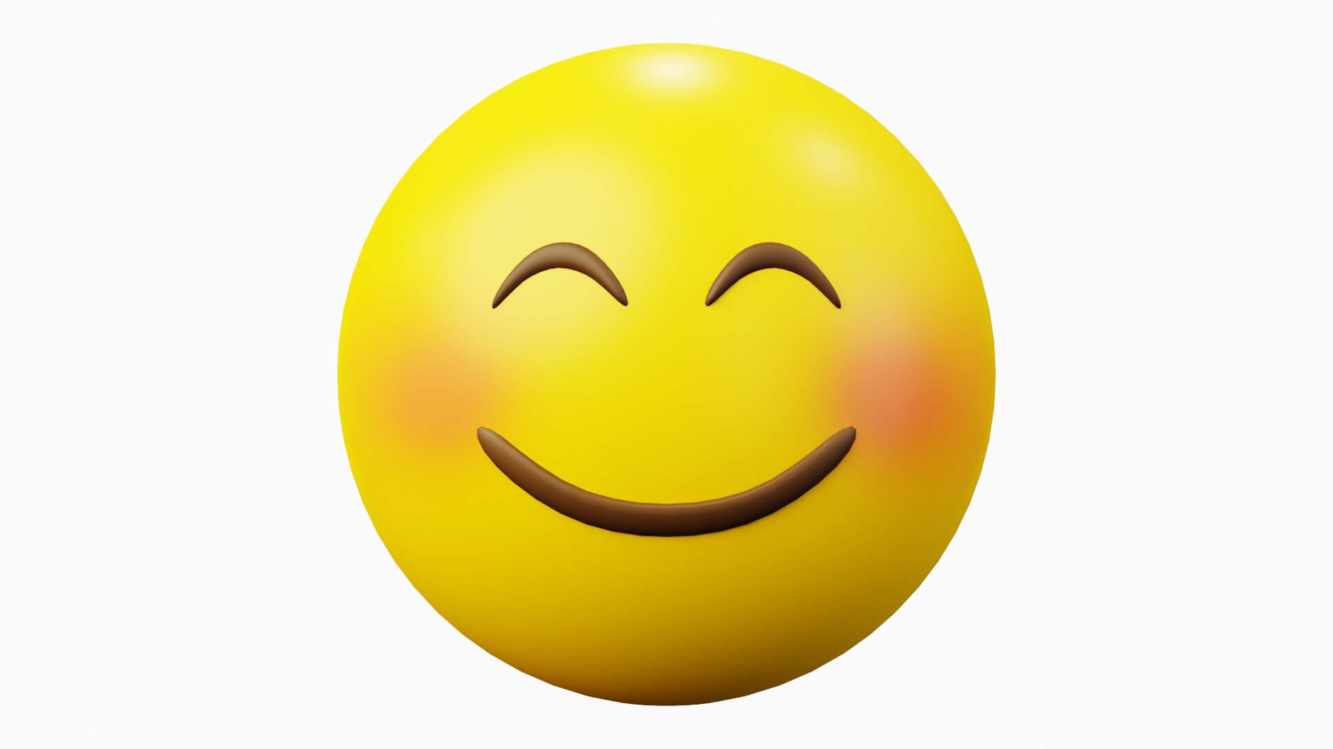 Blushing Smile Yellow Ball Emoticon Emoji or Smiley - 3D Model by ...