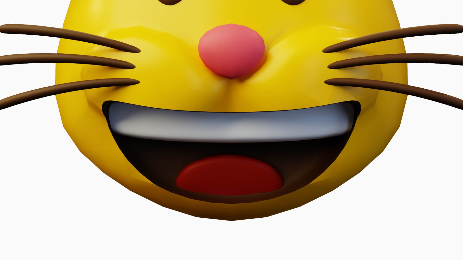 Cat Face Laughing Emoticon Emoji or Smiley - 3D Model by cangbacang