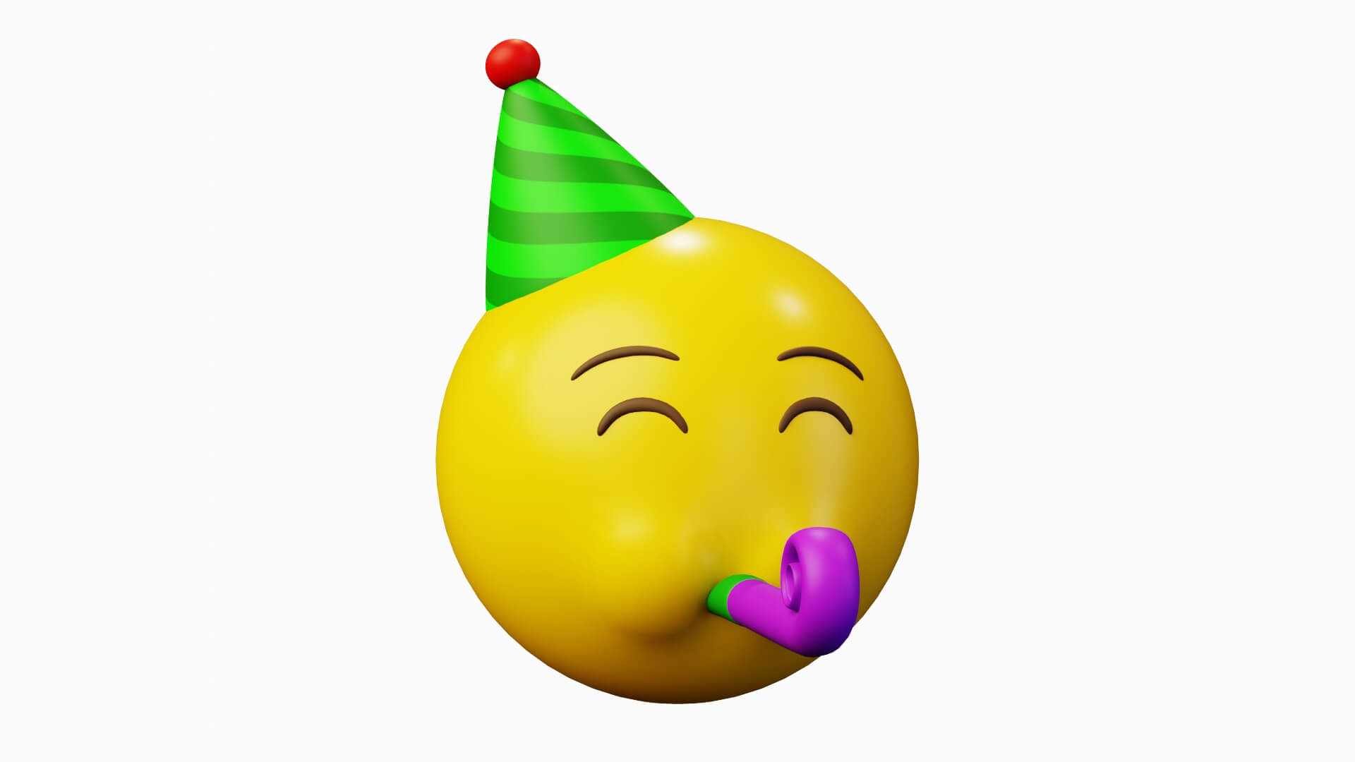 Celebration Face Emoticon Emoji or Smiley - 3D Model by cangbacang