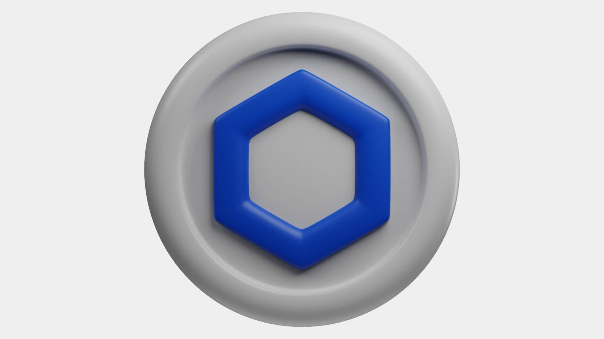 Chainlink or LINK White Coin With Cartoon Style - 3D Model by cangbacang