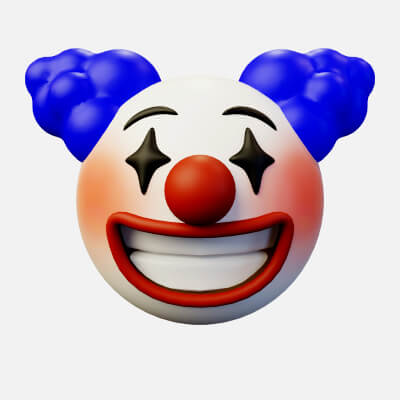 Clown Circus Emoticon Emoji or Smiley - 3D Model by cangbacang
