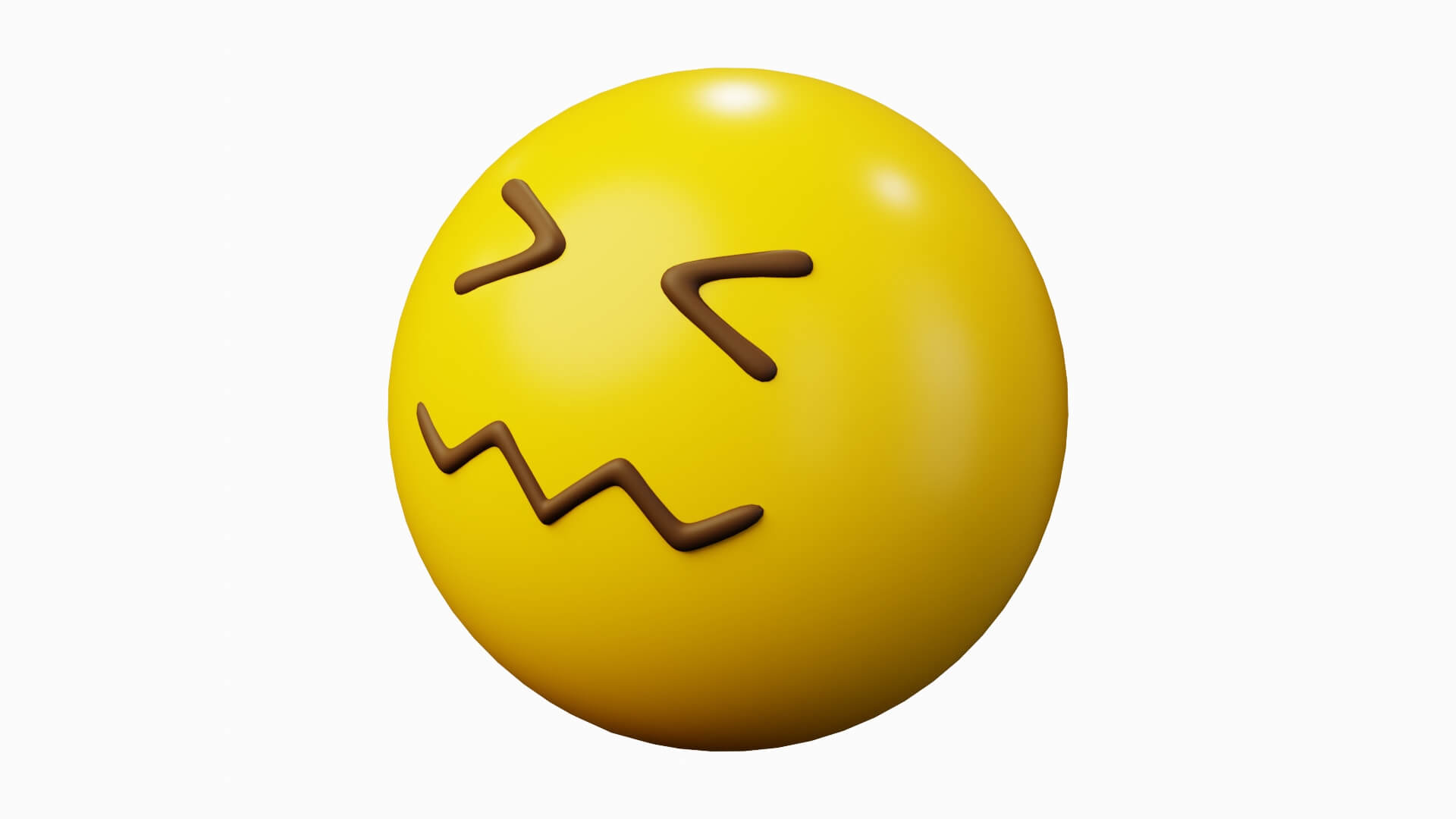 Confounded Face Emoticon Emoji or Smiley - 3D Model by cangbacang
