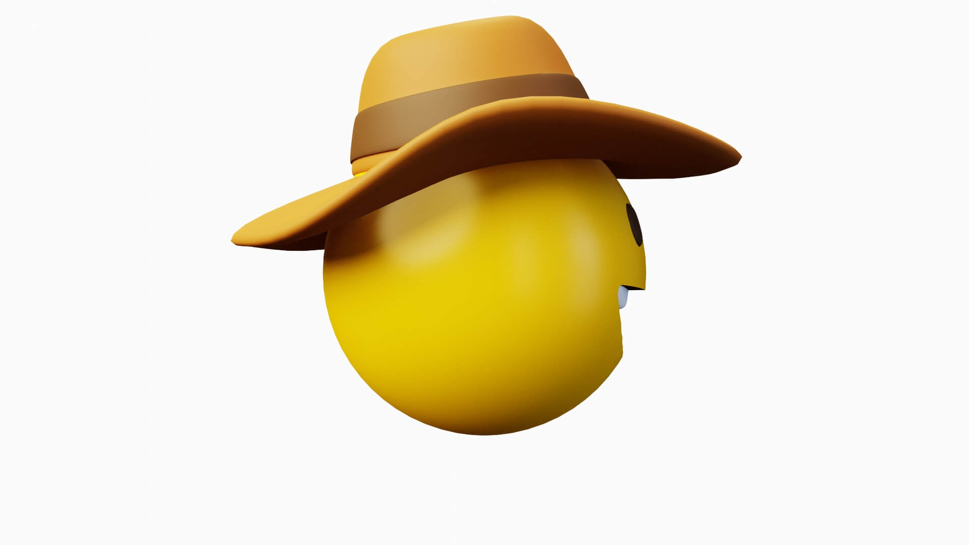 Cowboy Emoticon Emoji or Smiley - 3D Model by cangbacang